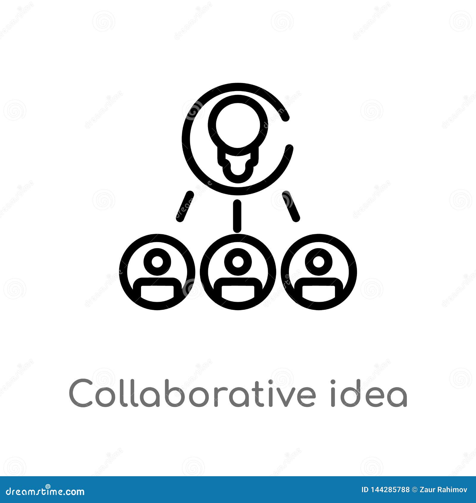 Collaborative Idea Icon. Trendy Modern Flat Linear Vector Collaborative ...