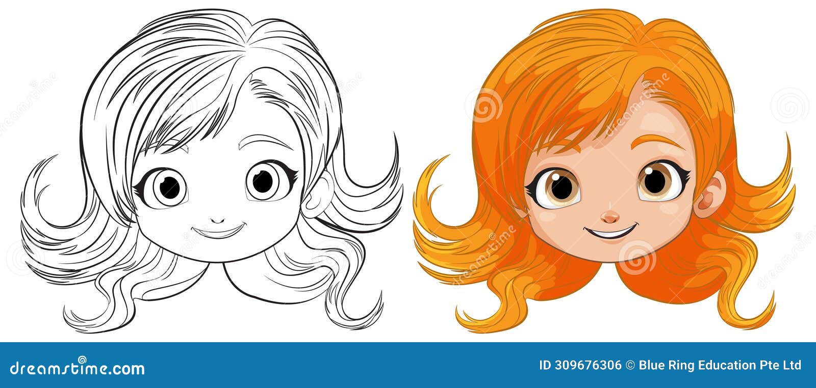 Outline beside Colored Character Stock Vector - Illustration of ...