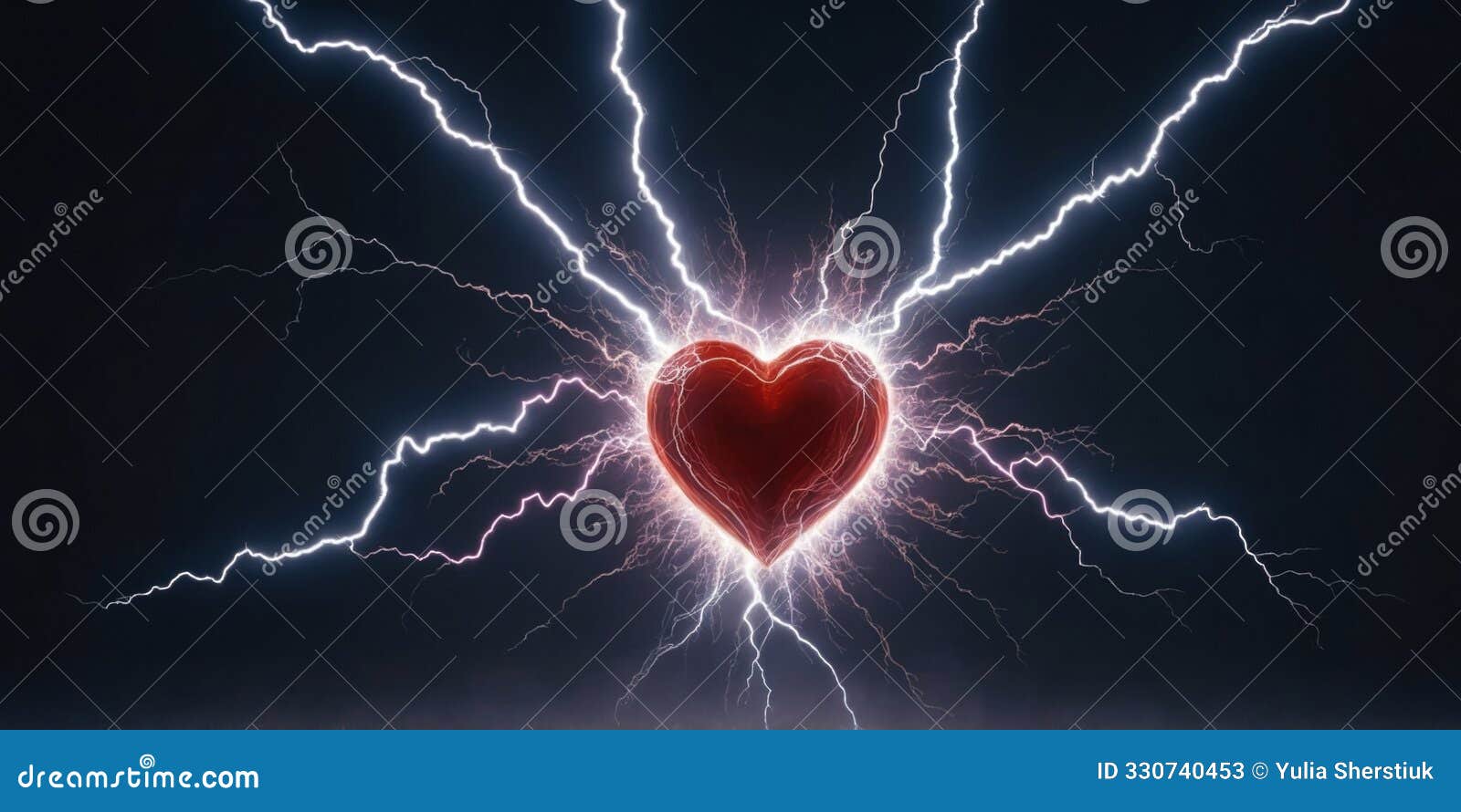 Outline Coloring Heart Lightning in the Middle. Stock Illustration ...