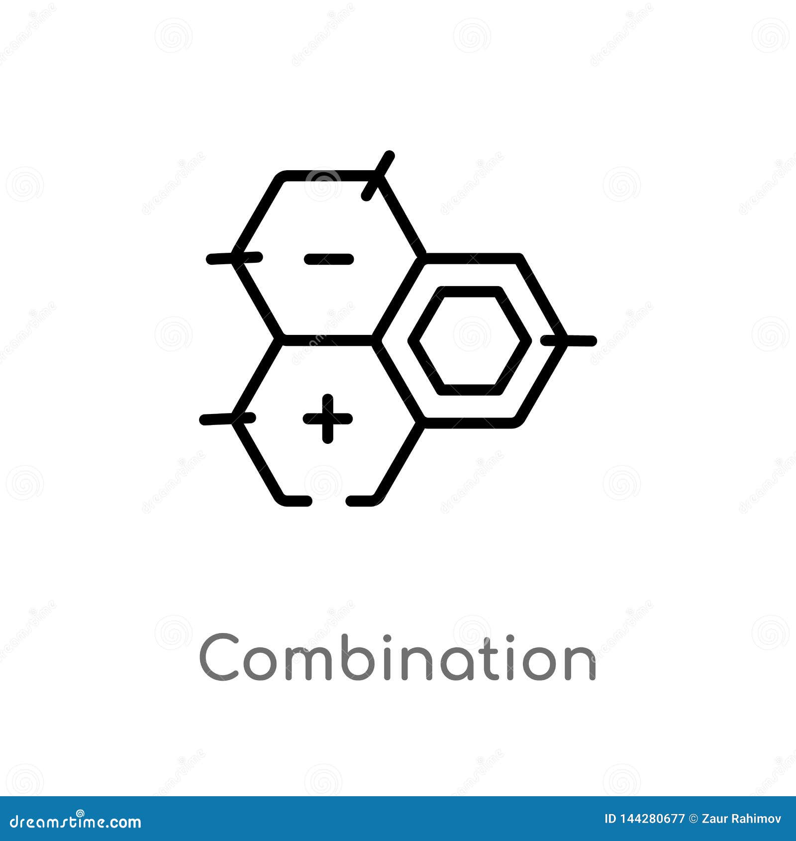 Outline Combination Vector Icon. Isolated Black Simple Line Element ...