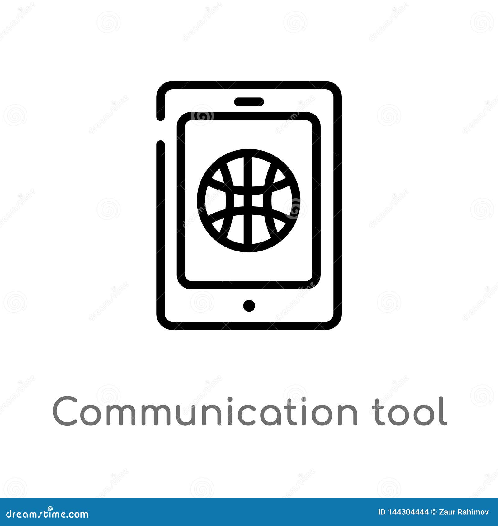 Outline Communication Tool Vector Icon. Isolated Black Simple Line ...