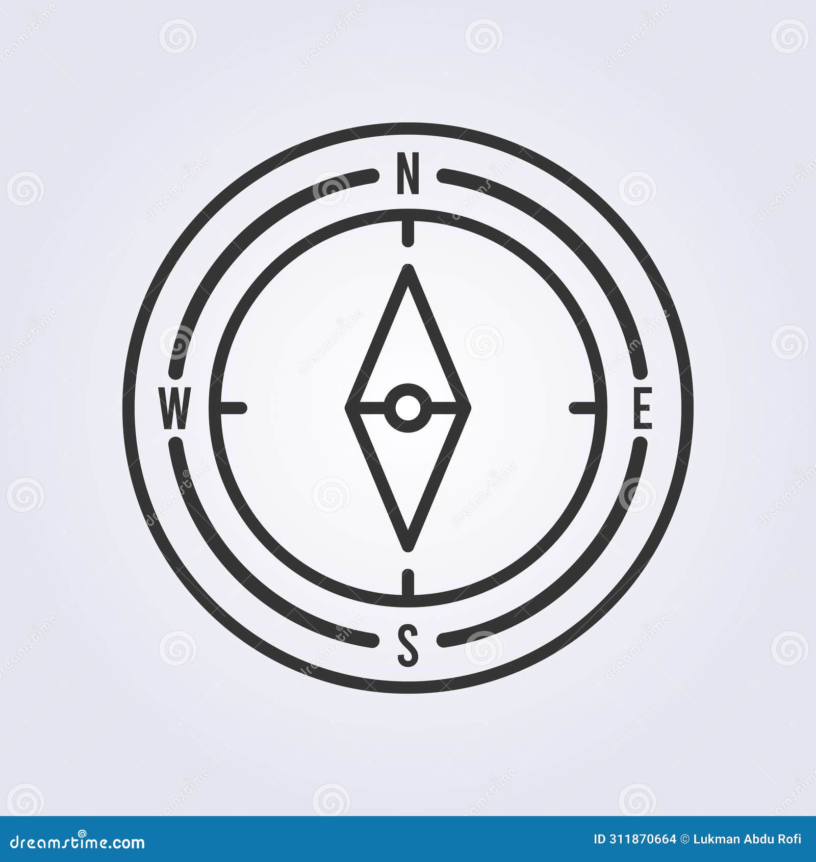 Outline Compass Pointing North East Vector Icon. Isolated Black Simple ...