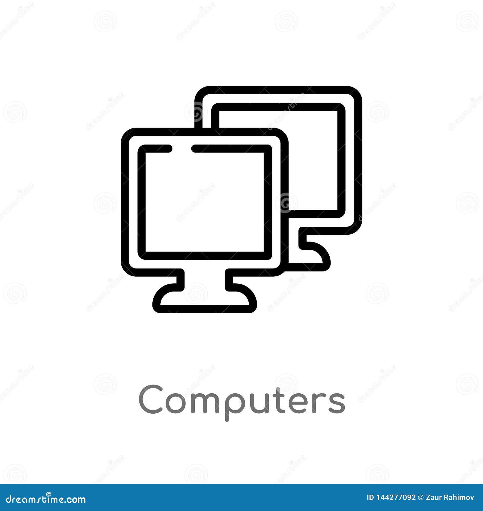 Outline Computers Vector Icon. Isolated Black Simple Line Element ...