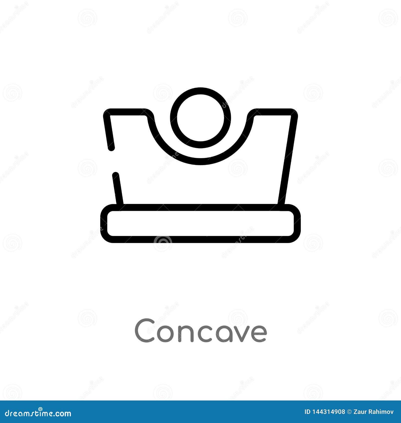 Concave Vector Icon In 6 Different Modern Styles. Black, Two Colored ...