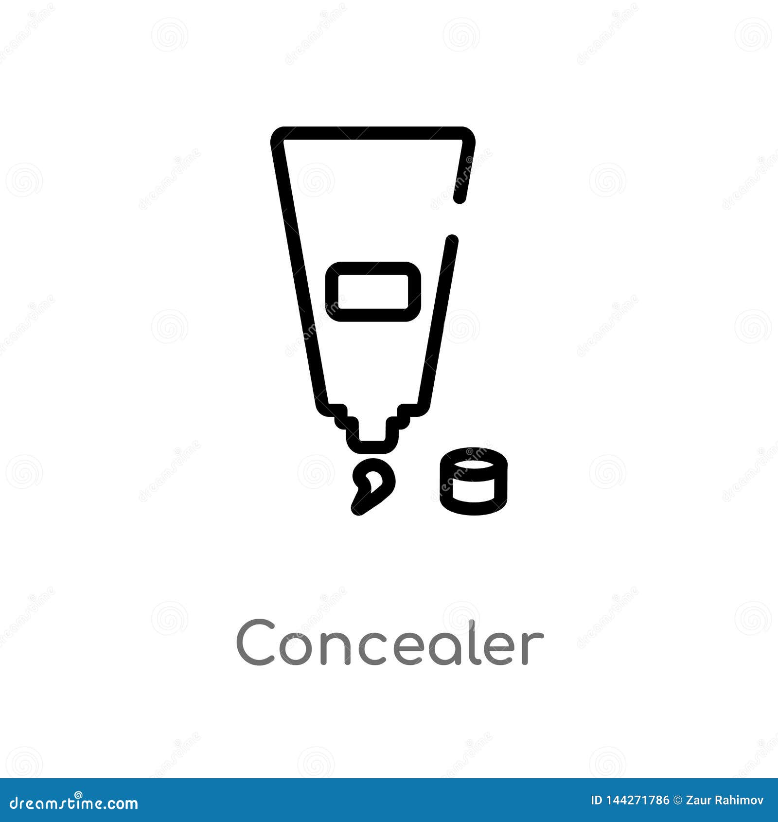 Outline Concealer Vector Icon. Isolated Black Simple Line Element ...