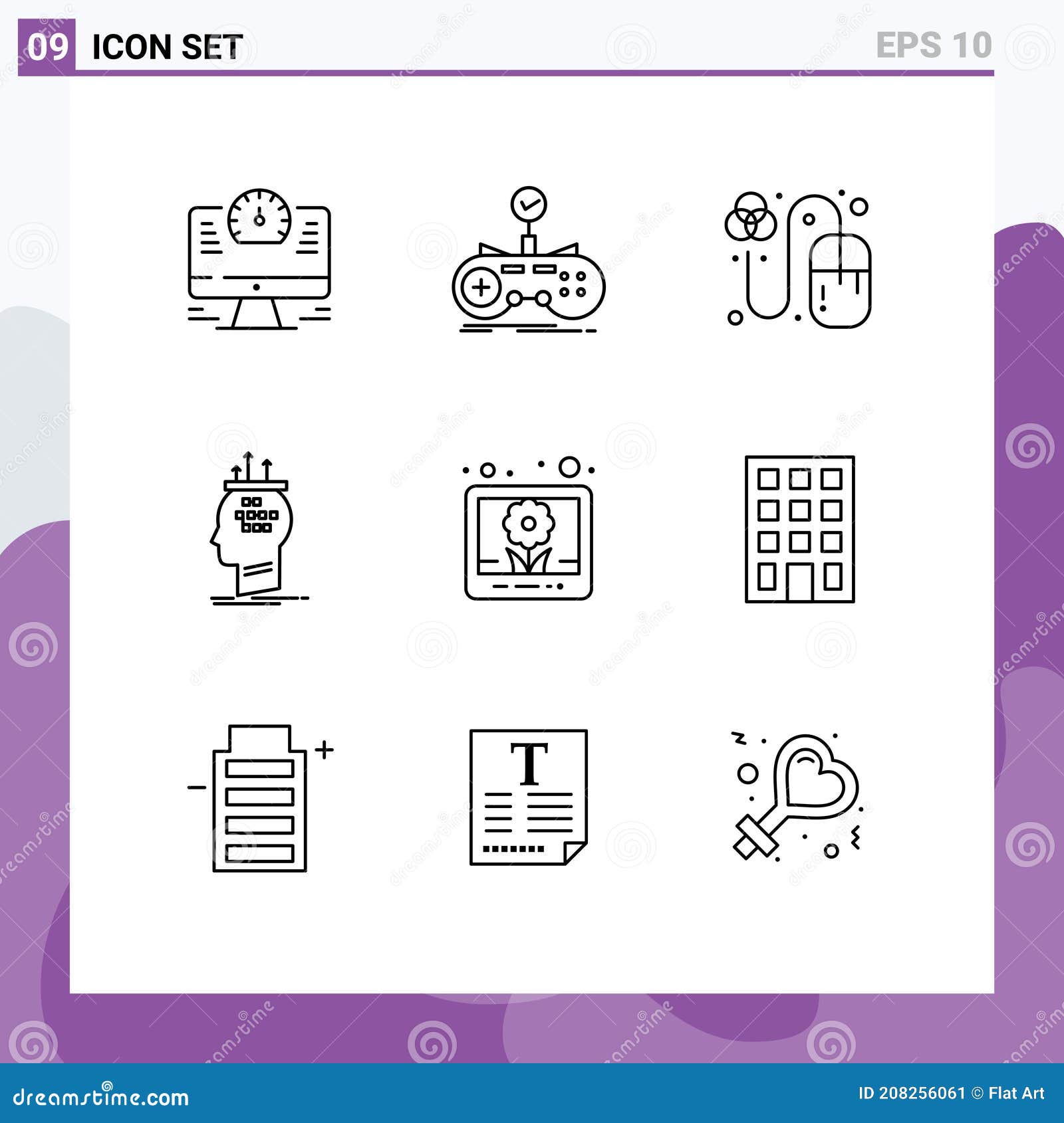 Modern Set of 9 Outlines and Symbols Such As Thinking, Conclusion ...