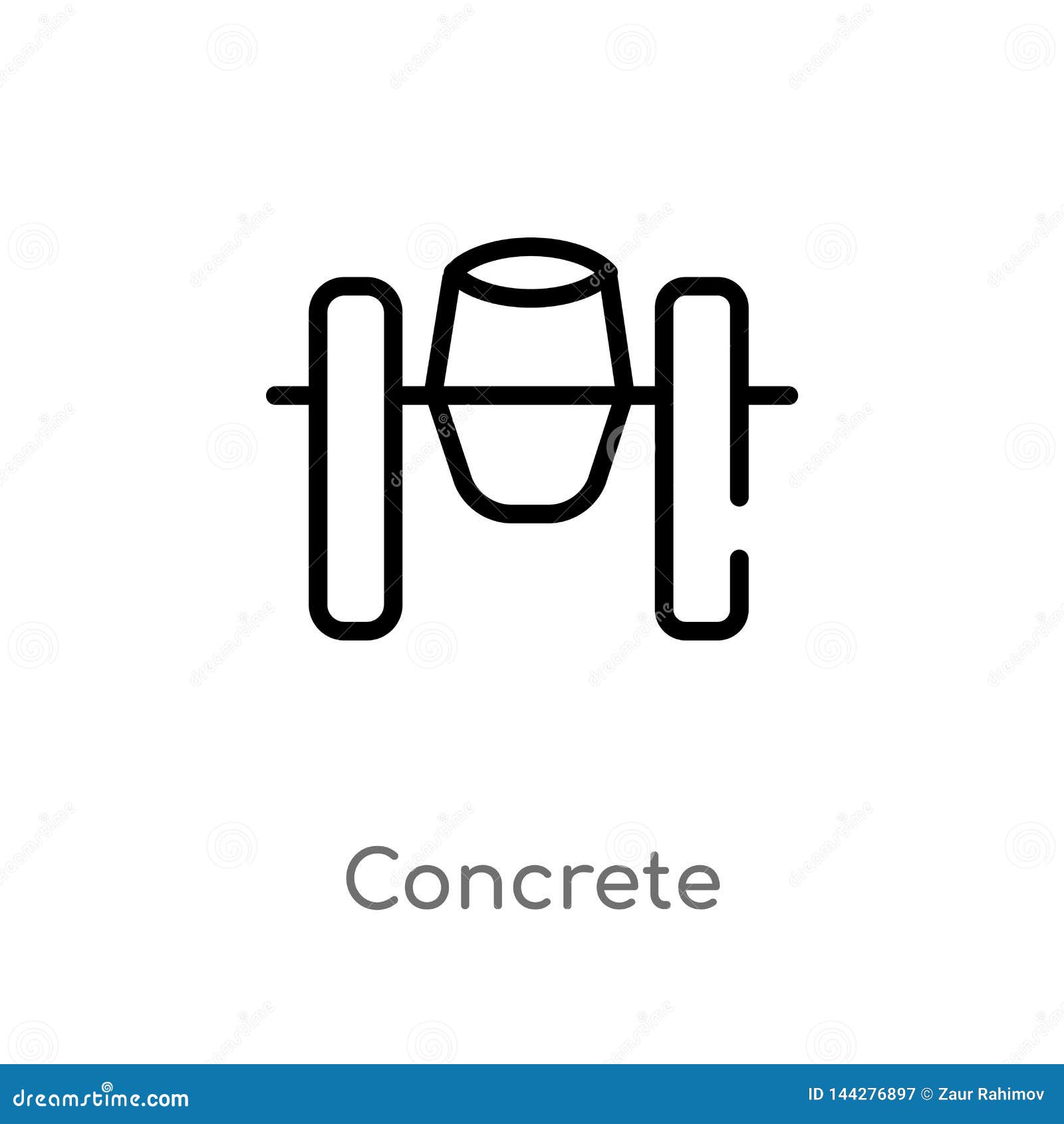 Outline Concrete Vector Icon. Isolated Black Simple Line Element ...