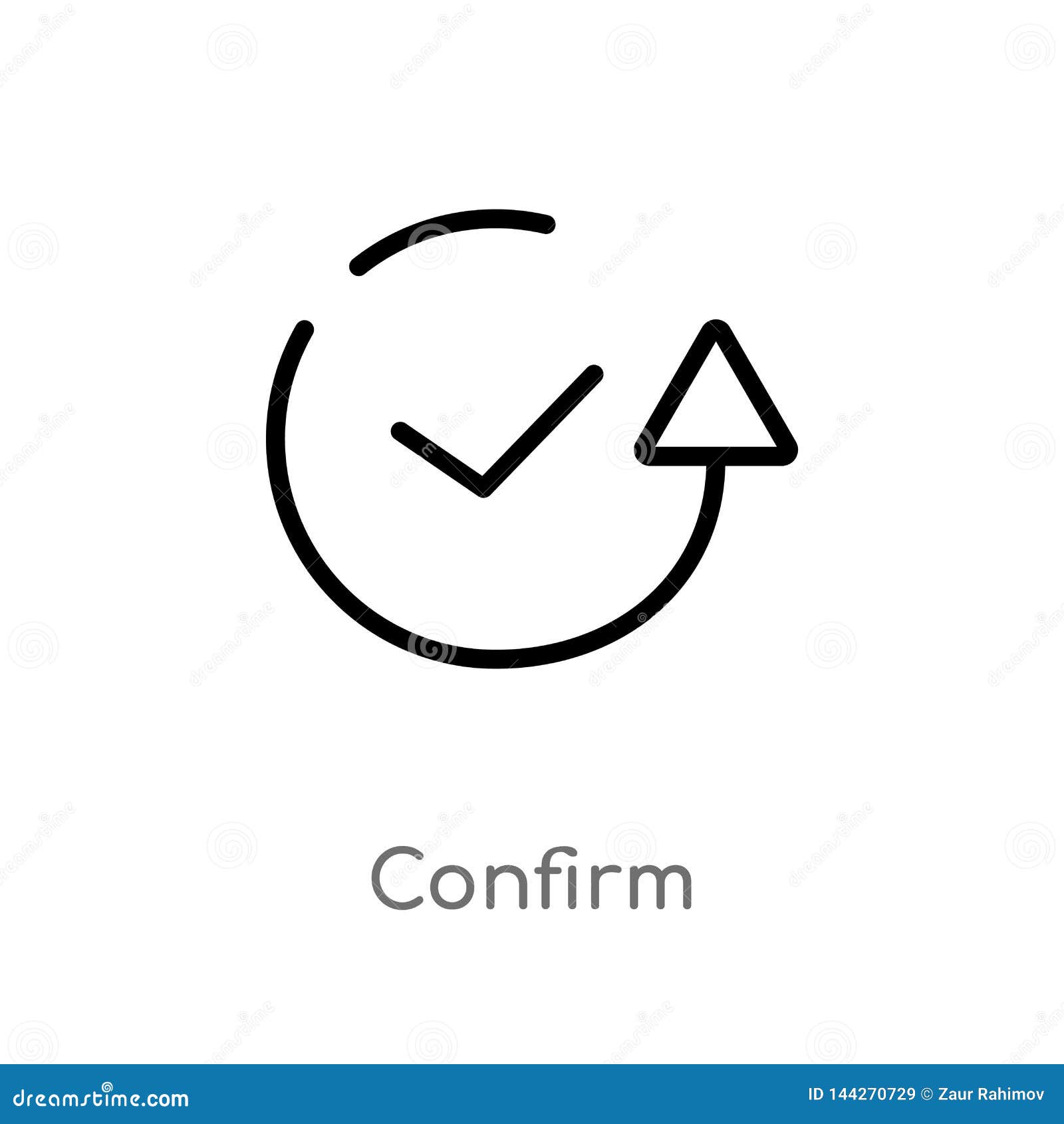 Outline Confirm Vector Icon. Isolated Black Simple Line Element ...