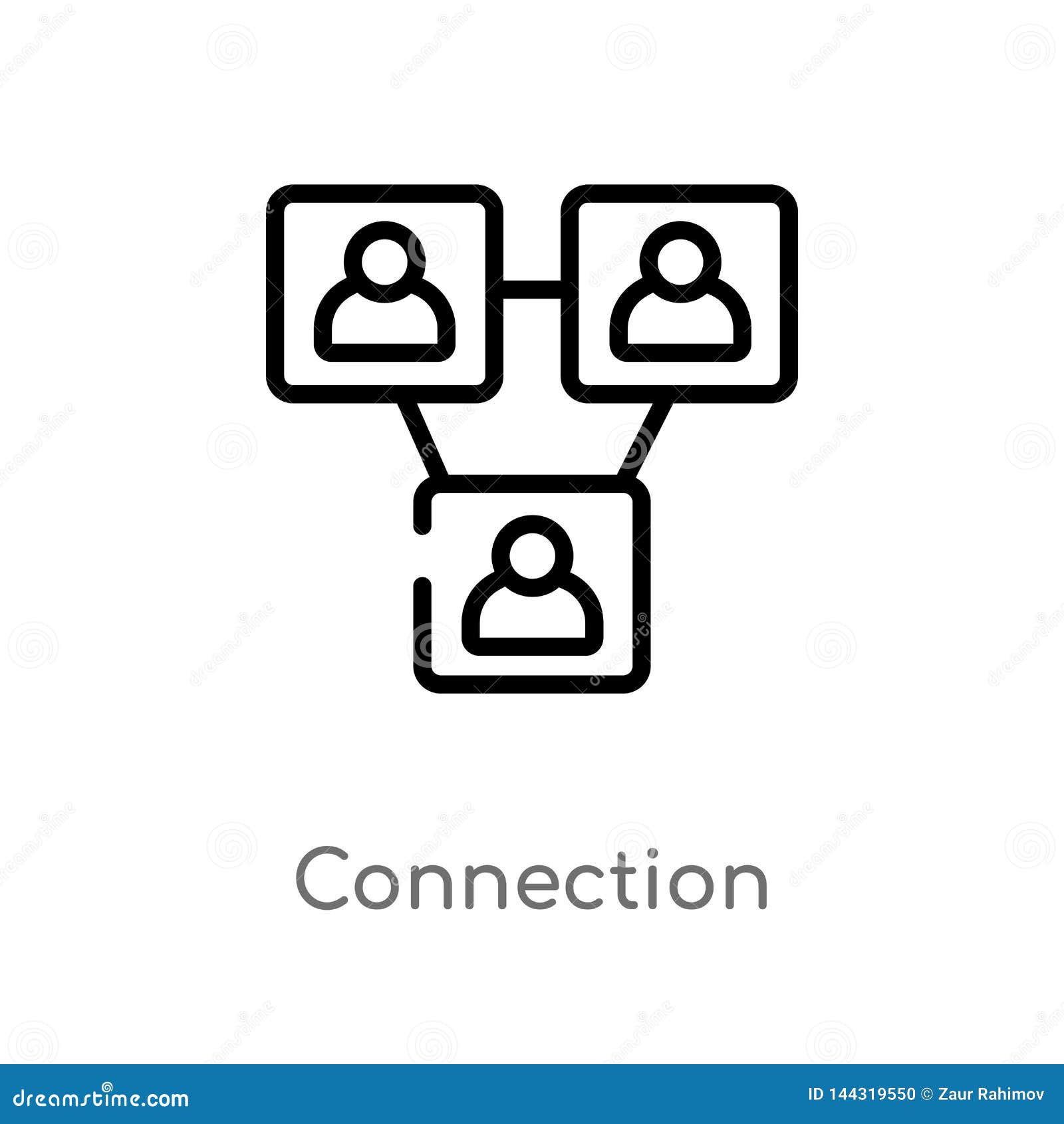 Outline Connection Vector Icon. Isolated Black Simple Line Element ...