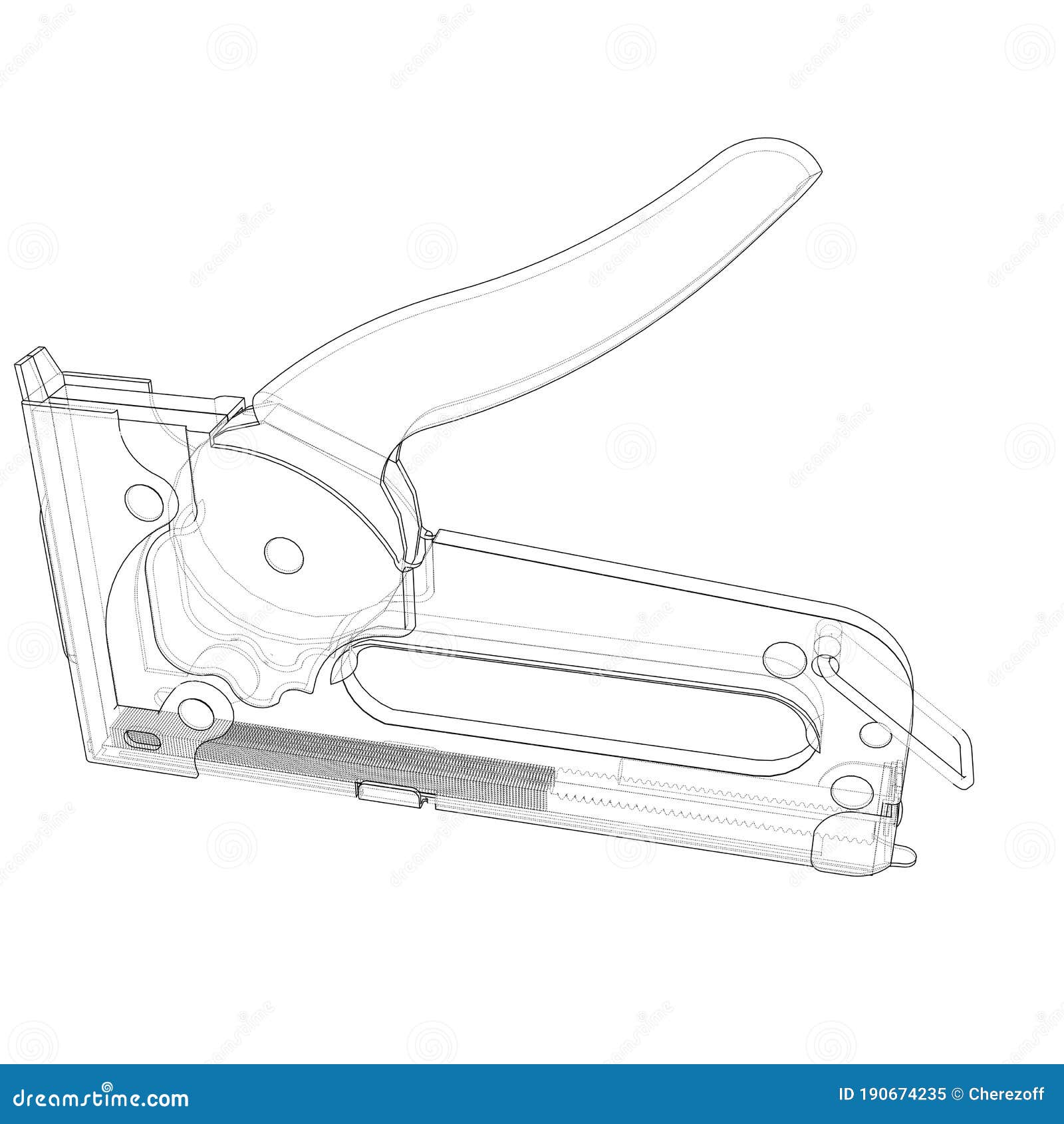 Outline Construction Stapler Stock Illustration - Illustration of ...