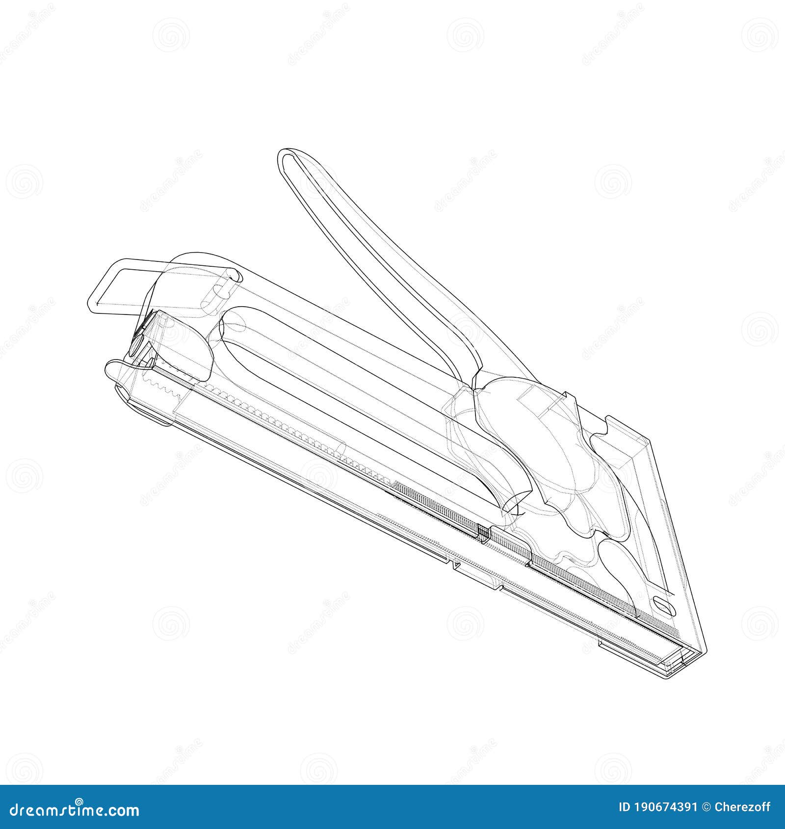 Outline Construction Stapler Stock Illustration - Illustration of ...