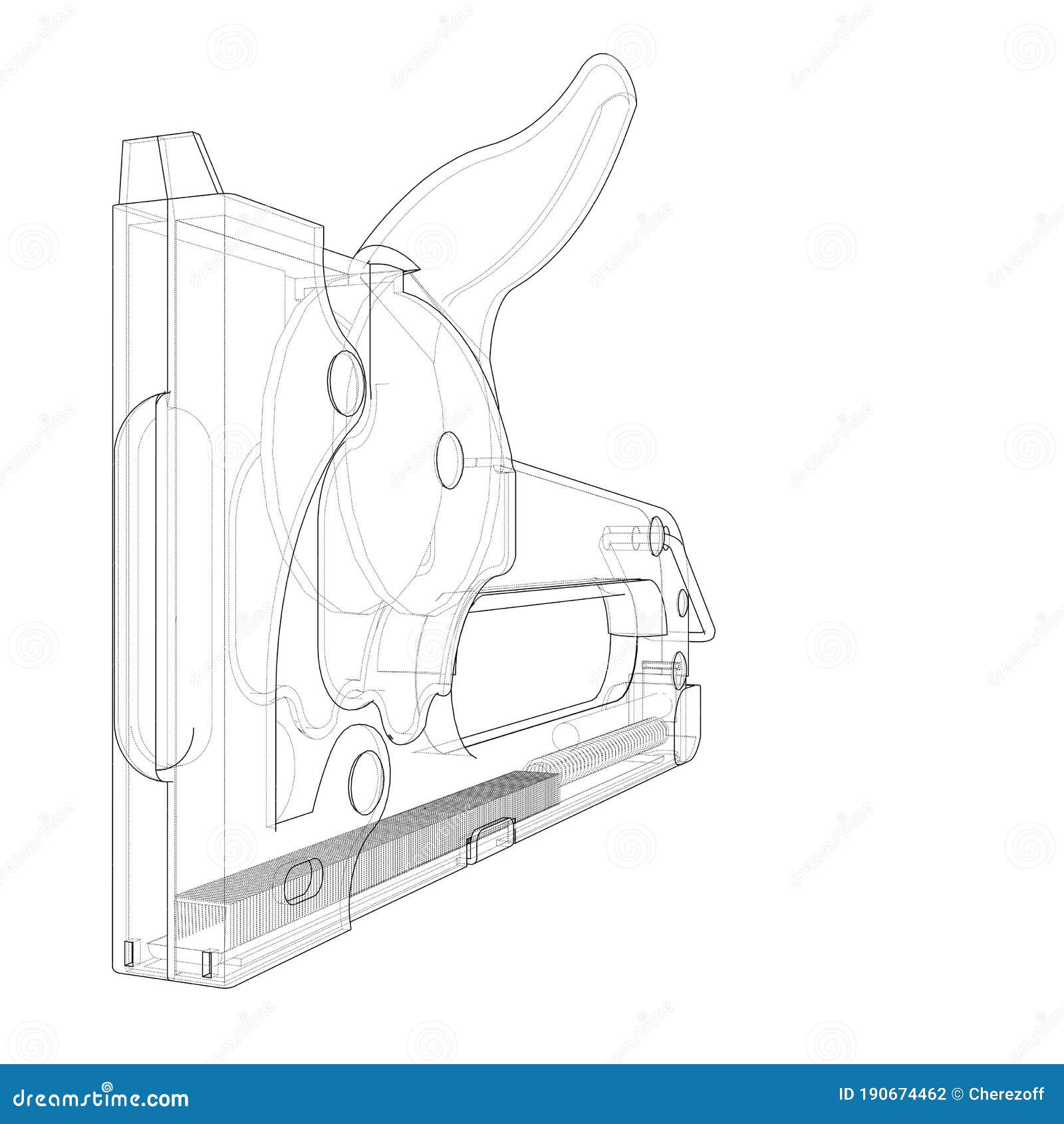 Outline Construction Stapler Stock Illustration - Illustration of ...