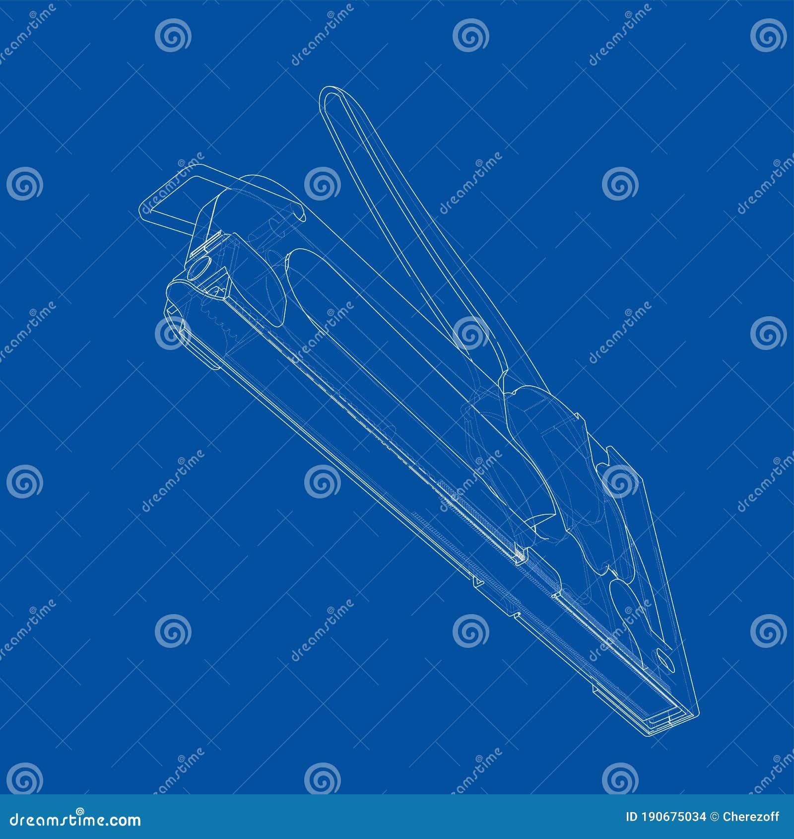 Outline Construction Stapler Stock Illustration - Illustration of ...
