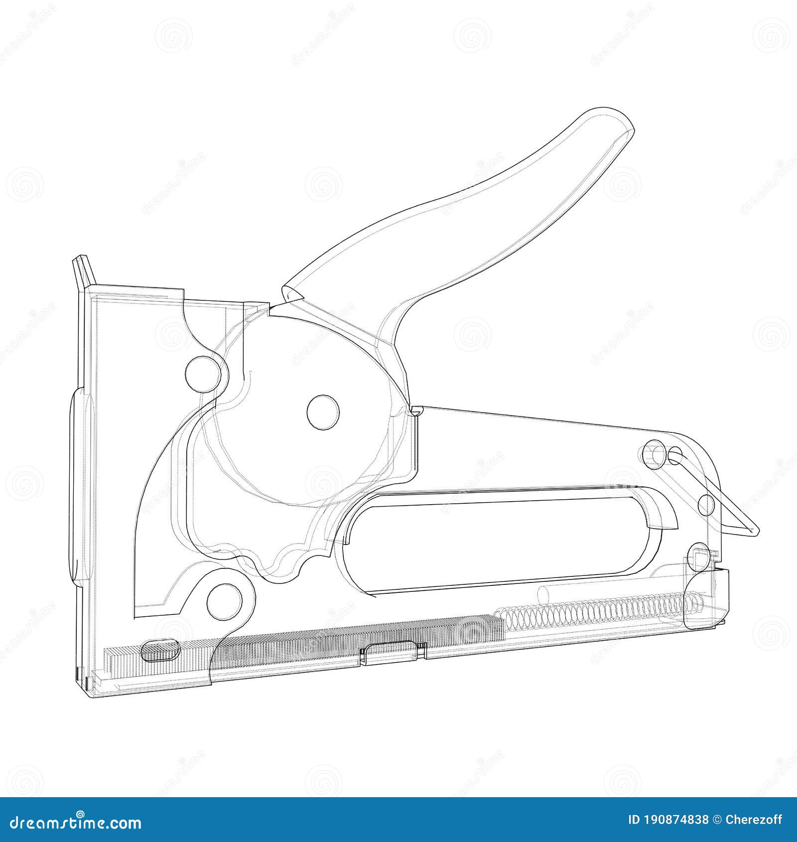 Outline Construction Stapler Stock Illustration - Illustration of ...