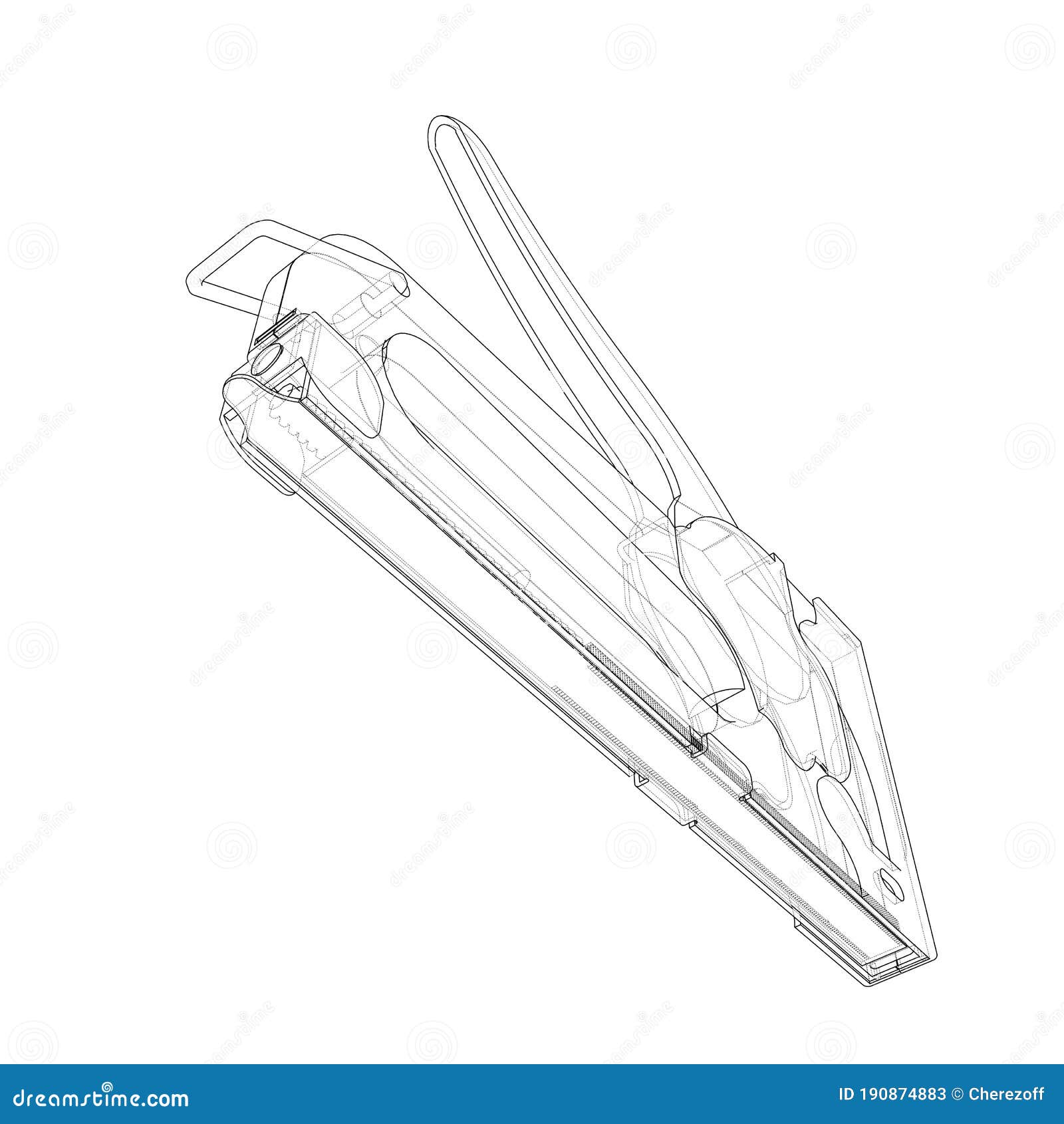 Outline Construction Stapler Stock Illustration - Illustration of ...