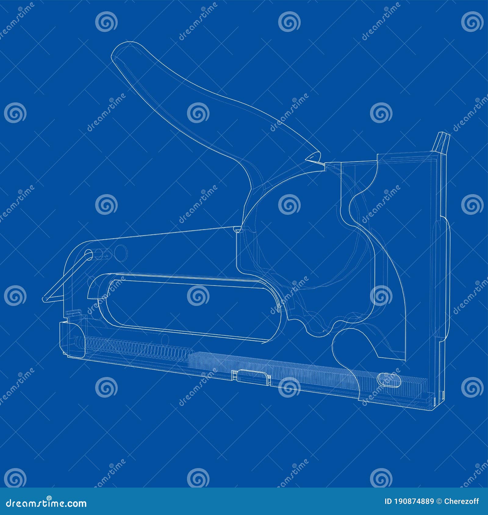 Outline Construction Stapler Stock Illustration - Illustration of flat ...