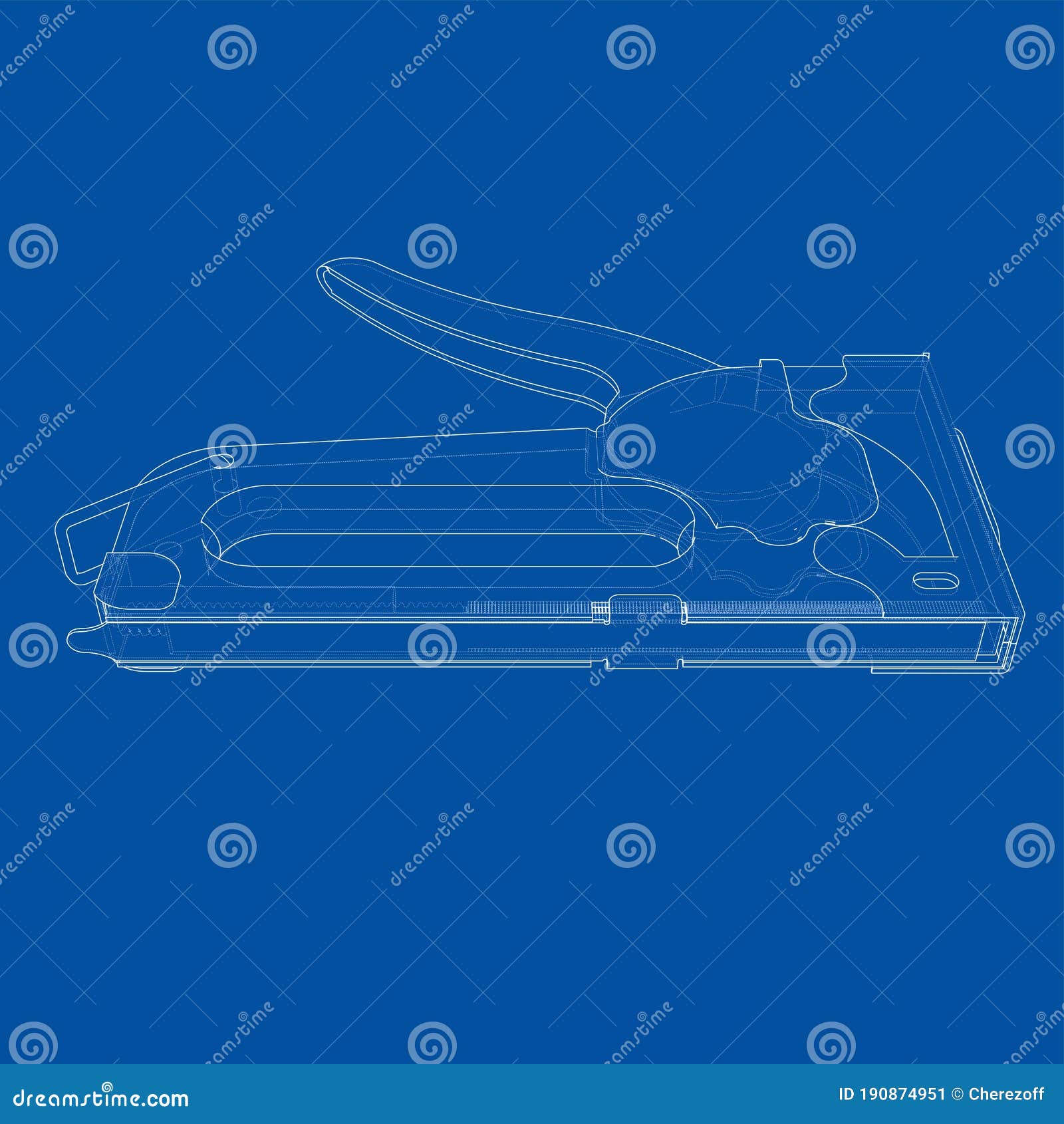 Outline Construction Stapler Stock Illustration - Illustration of ...