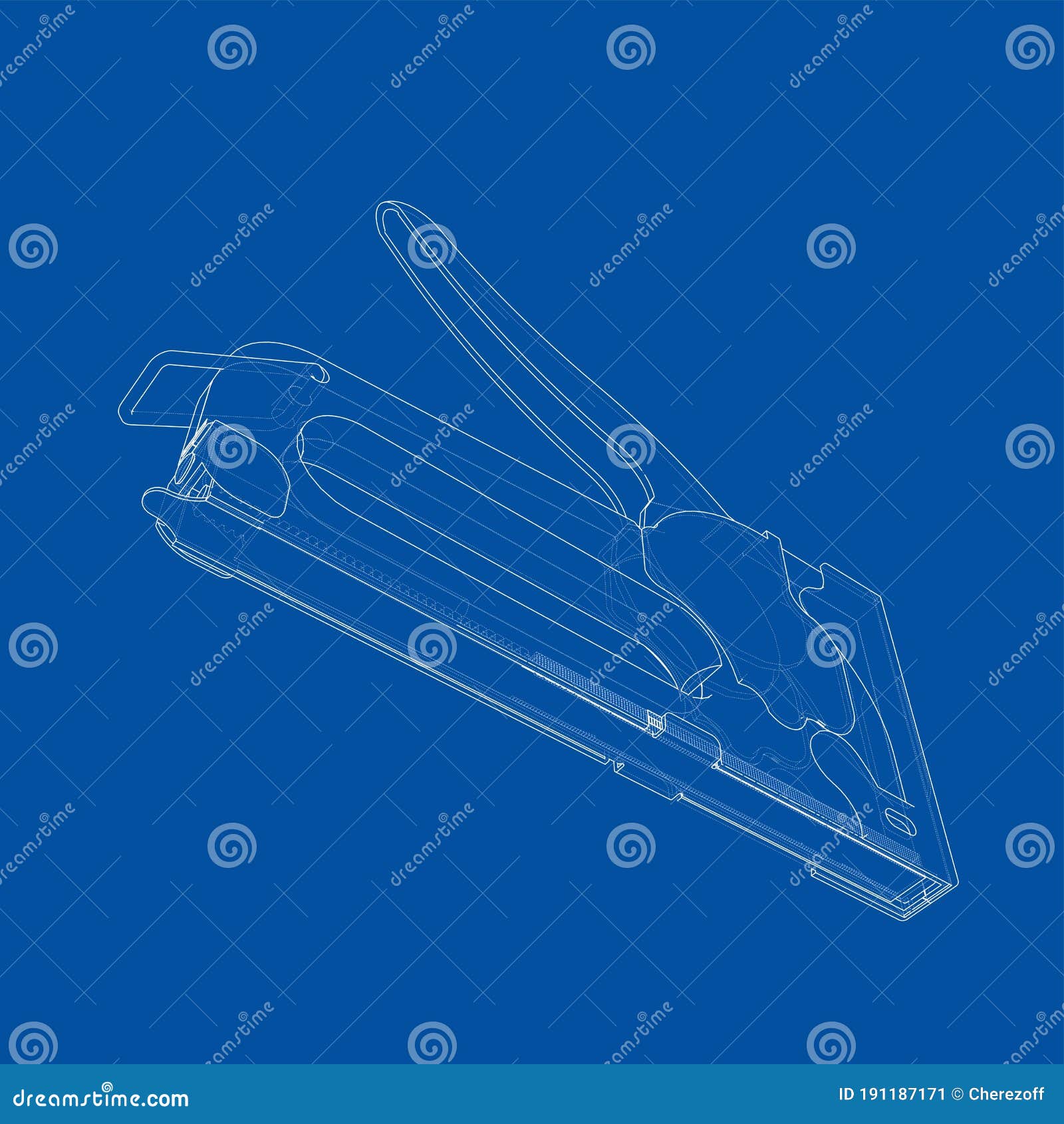 Outline Construction Stapler Stock Illustration - Illustration of ...