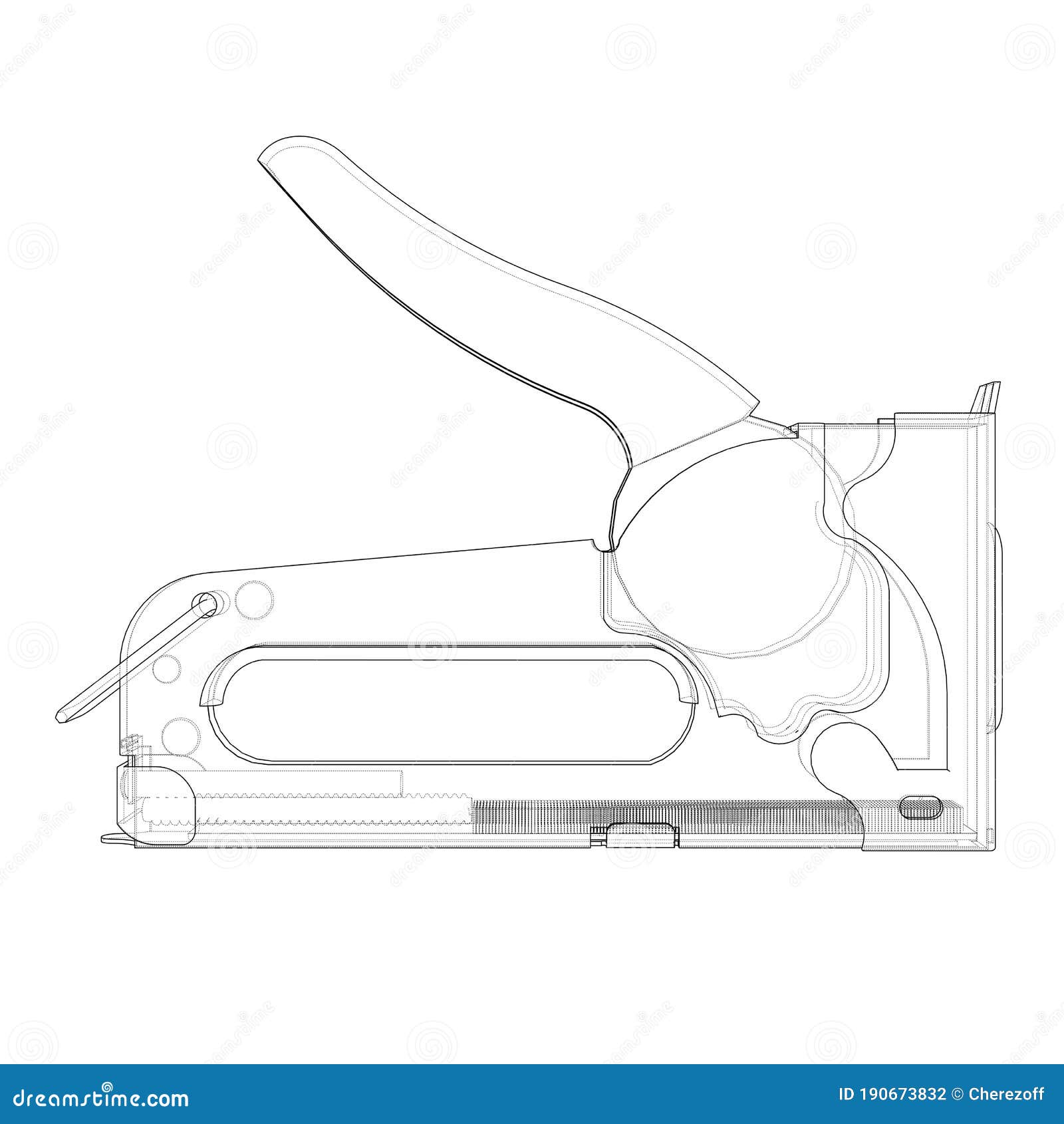 Outline Construction Stapler Stock Illustration - Illustration of ...