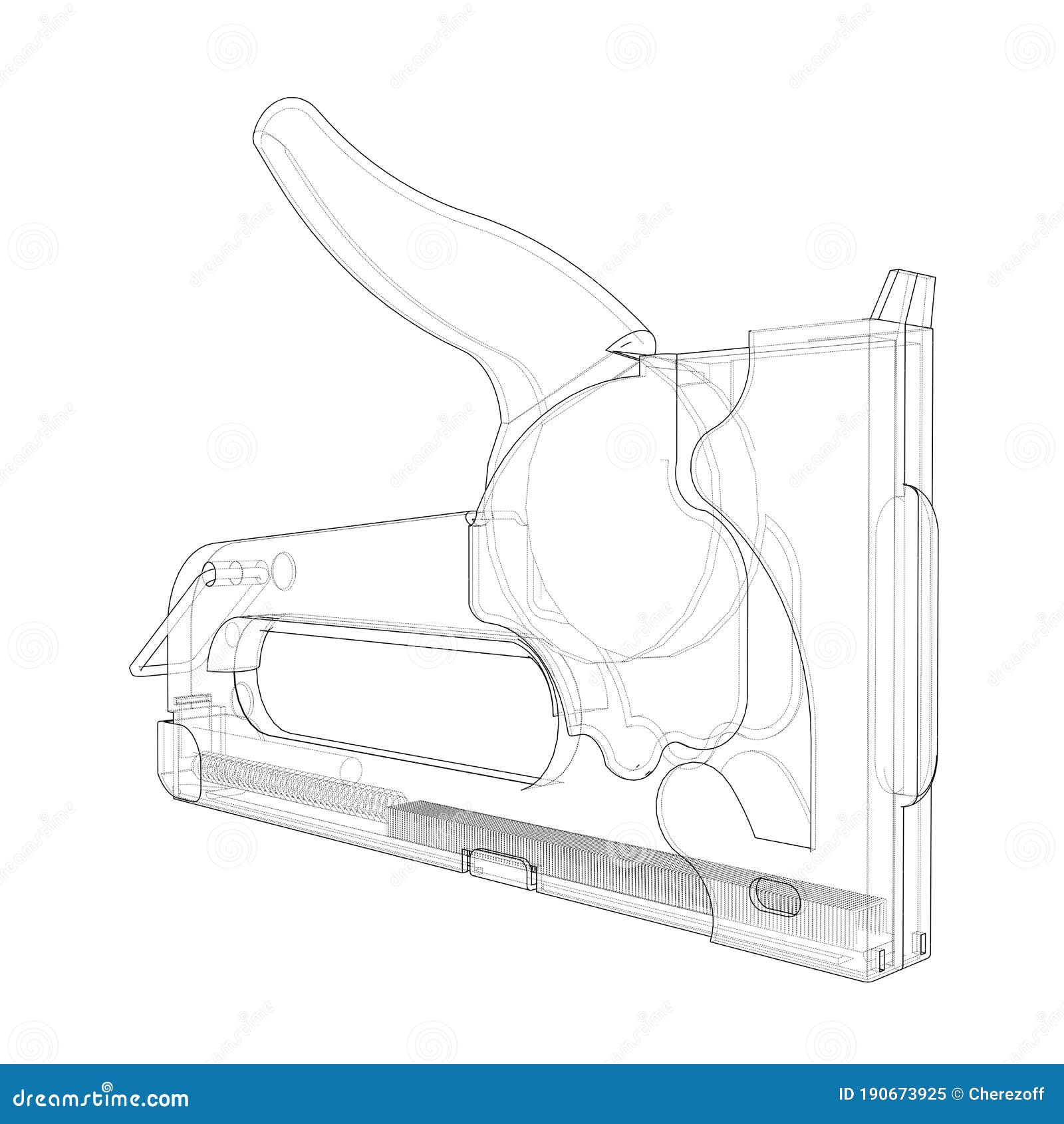 Outline Construction Stapler Stock Illustration - Illustration of ...