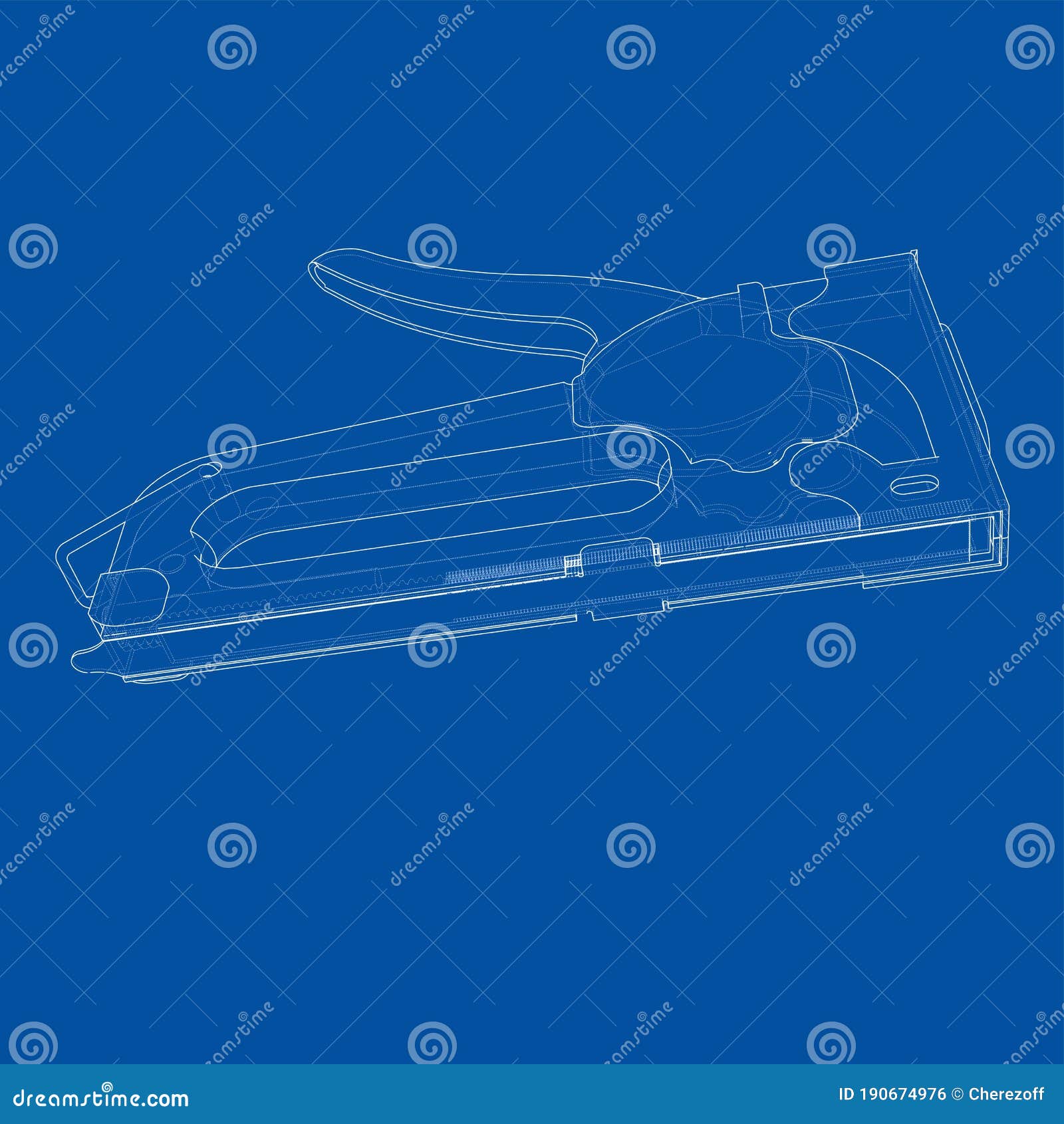 Outline Construction Stapler Stock Illustration - Illustration of ...