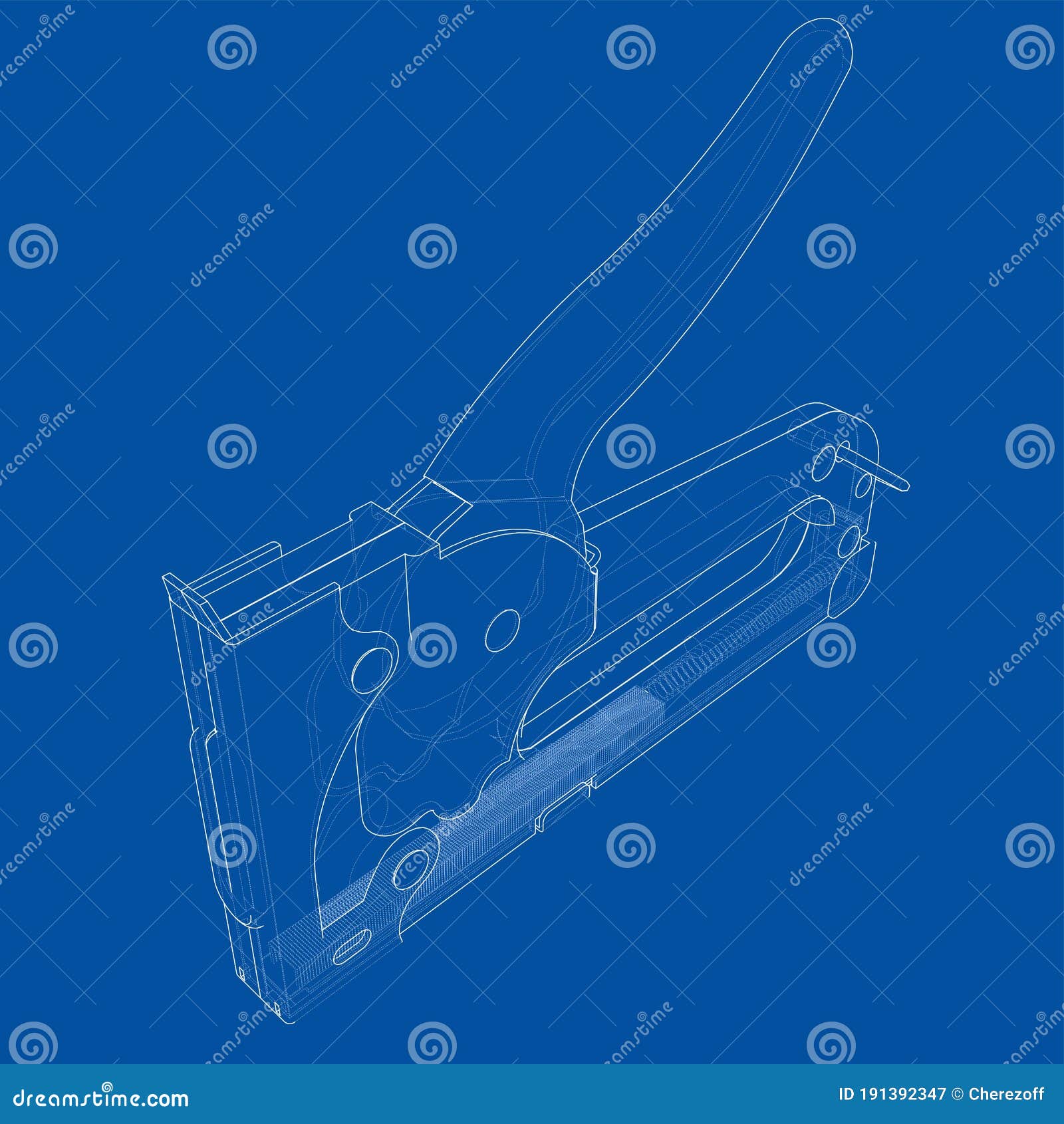 Outline Construction Stapler Stock Illustration - Illustration of ...