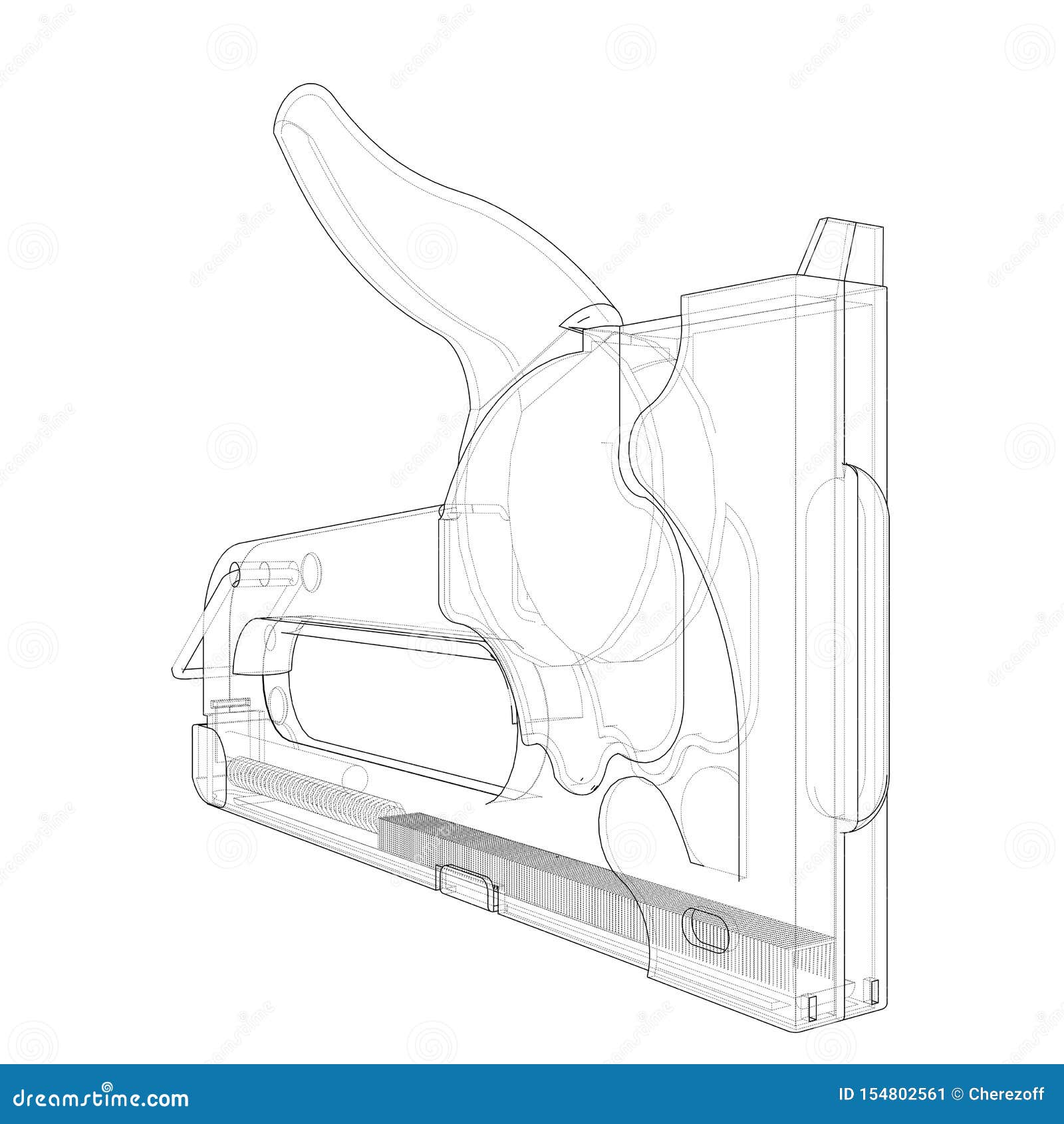 Outline Construction Stapler. Vector Stock Vector - Illustration of ...