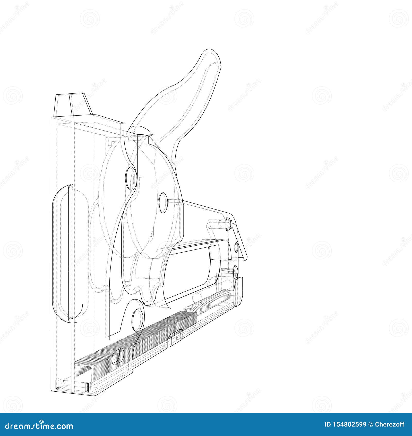 Outline Construction Stapler. Vector Stock Vector - Illustration of ...