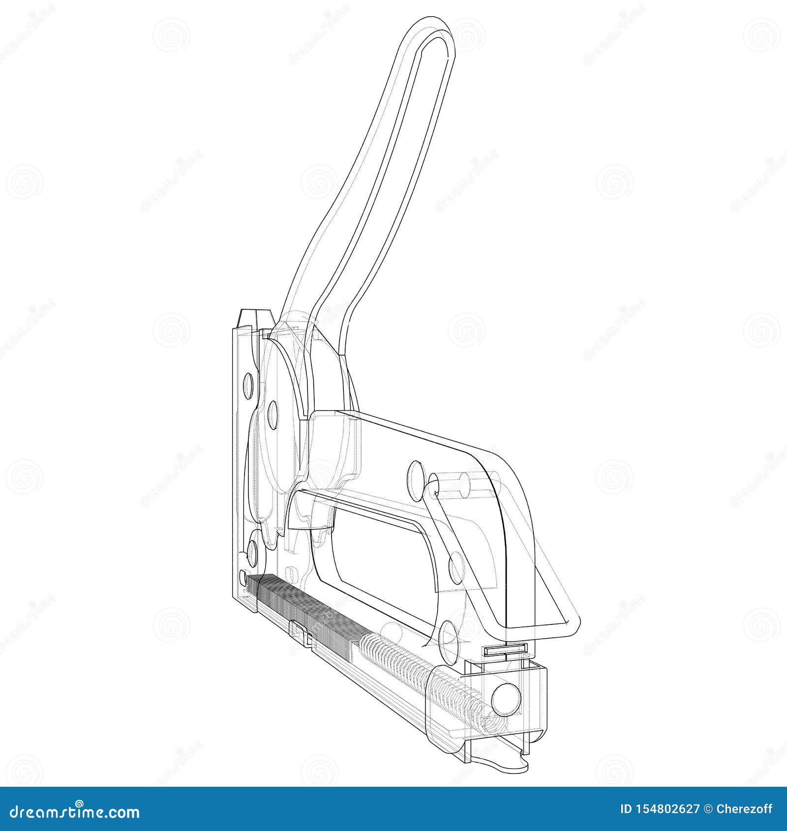 Outline Construction Stapler. Vector Stock Vector - Illustration of ...