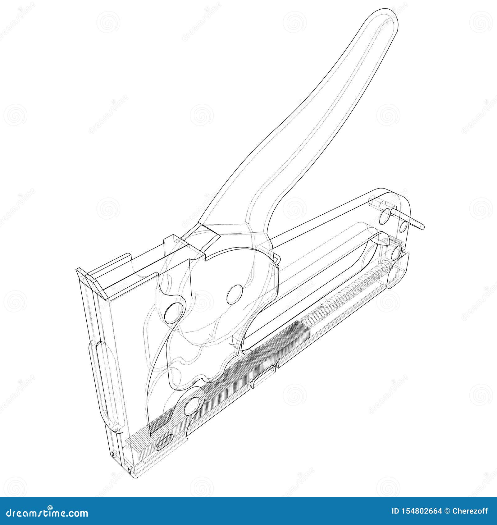 Outline Construction Stapler. Vector Stock Vector - Illustration of ...