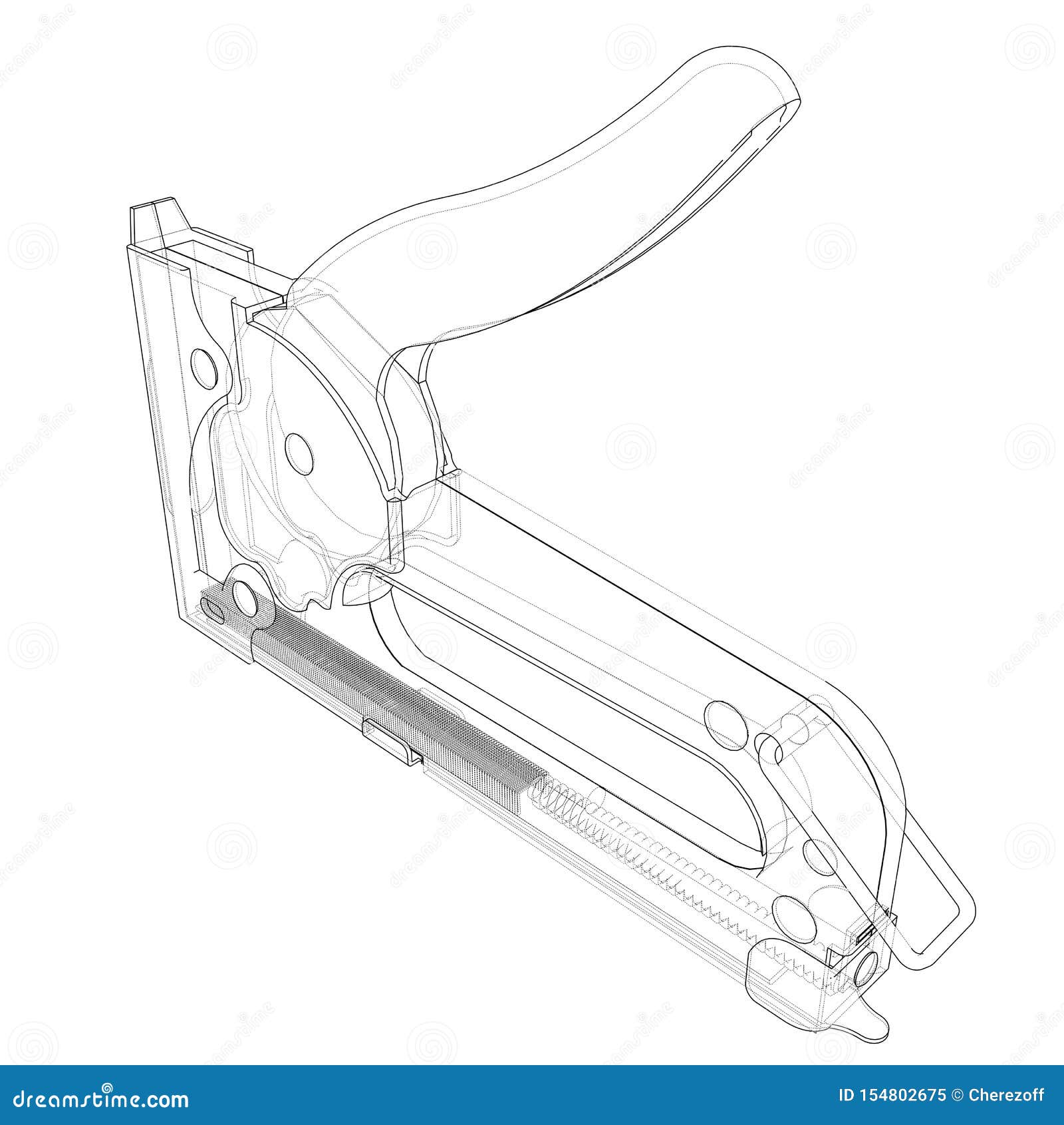 Outline Construction Stapler. Vector Stock Vector - Illustration of ...