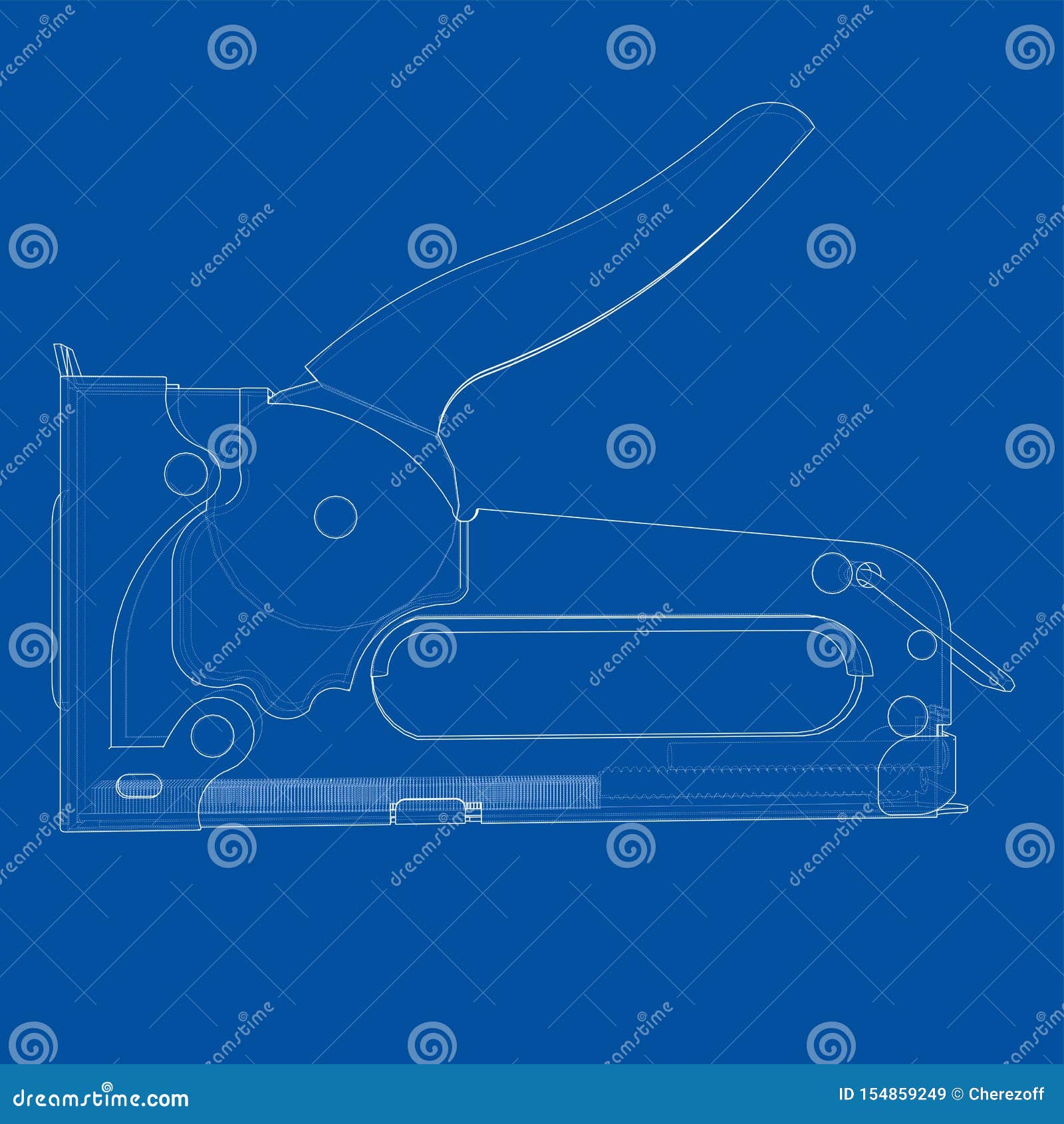 Outline Construction Stapler. Vector Stock Vector - Illustration of ...