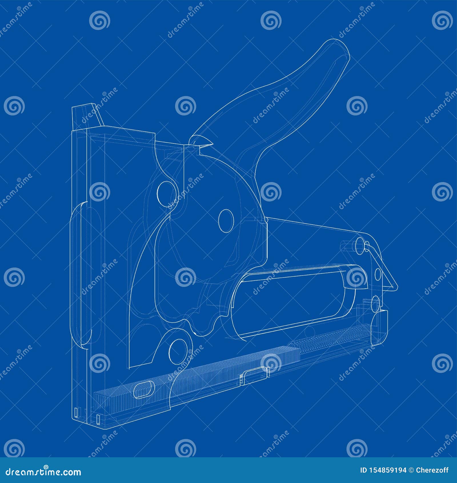 Outline Construction Stapler. Vector Stock Vector - Illustration of ...