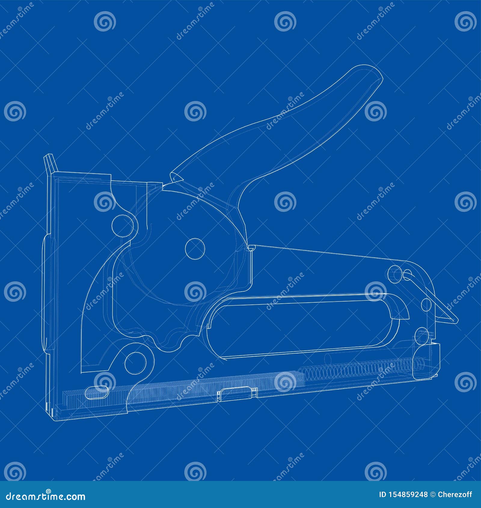 Outline Construction Stapler. Vector Stock Vector - Illustration of ...