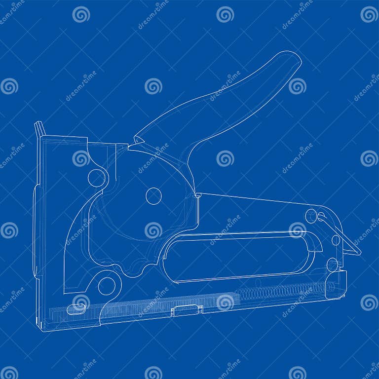Outline Construction Stapler. Vector Stock Vector - Illustration of ...