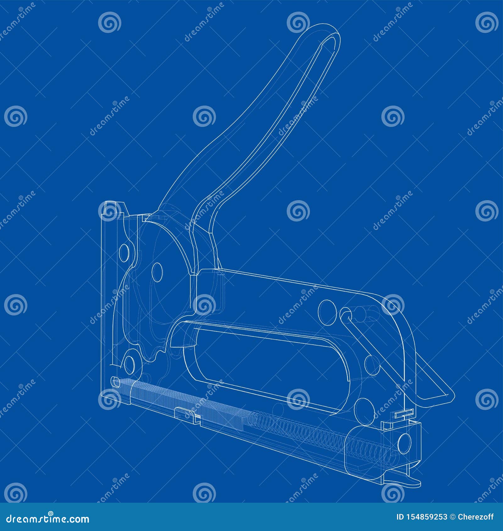 Outline Construction Stapler. Vector Stock Vector - Illustration of ...