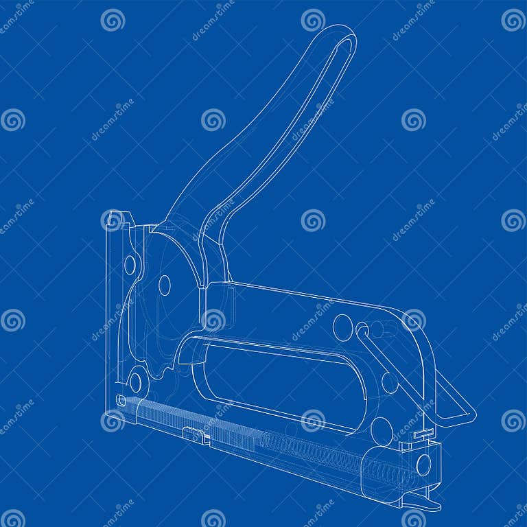 Outline Construction Stapler. Vector Stock Vector - Illustration of ...