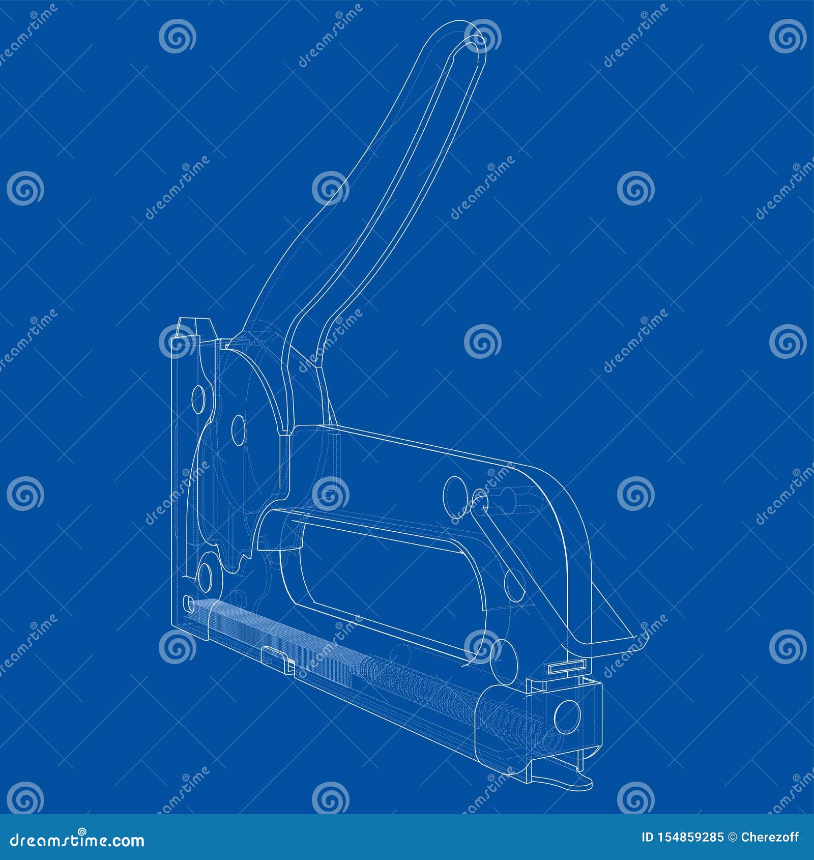 Outline Construction Stapler. Vector Stock Vector - Illustration of ...