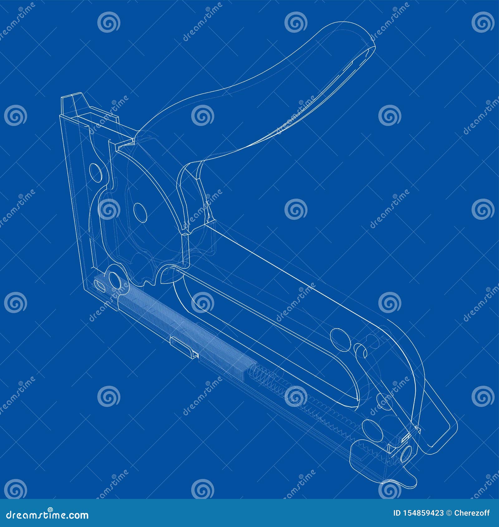 Outline Construction Stapler. Vector Stock Vector - Illustration of ...