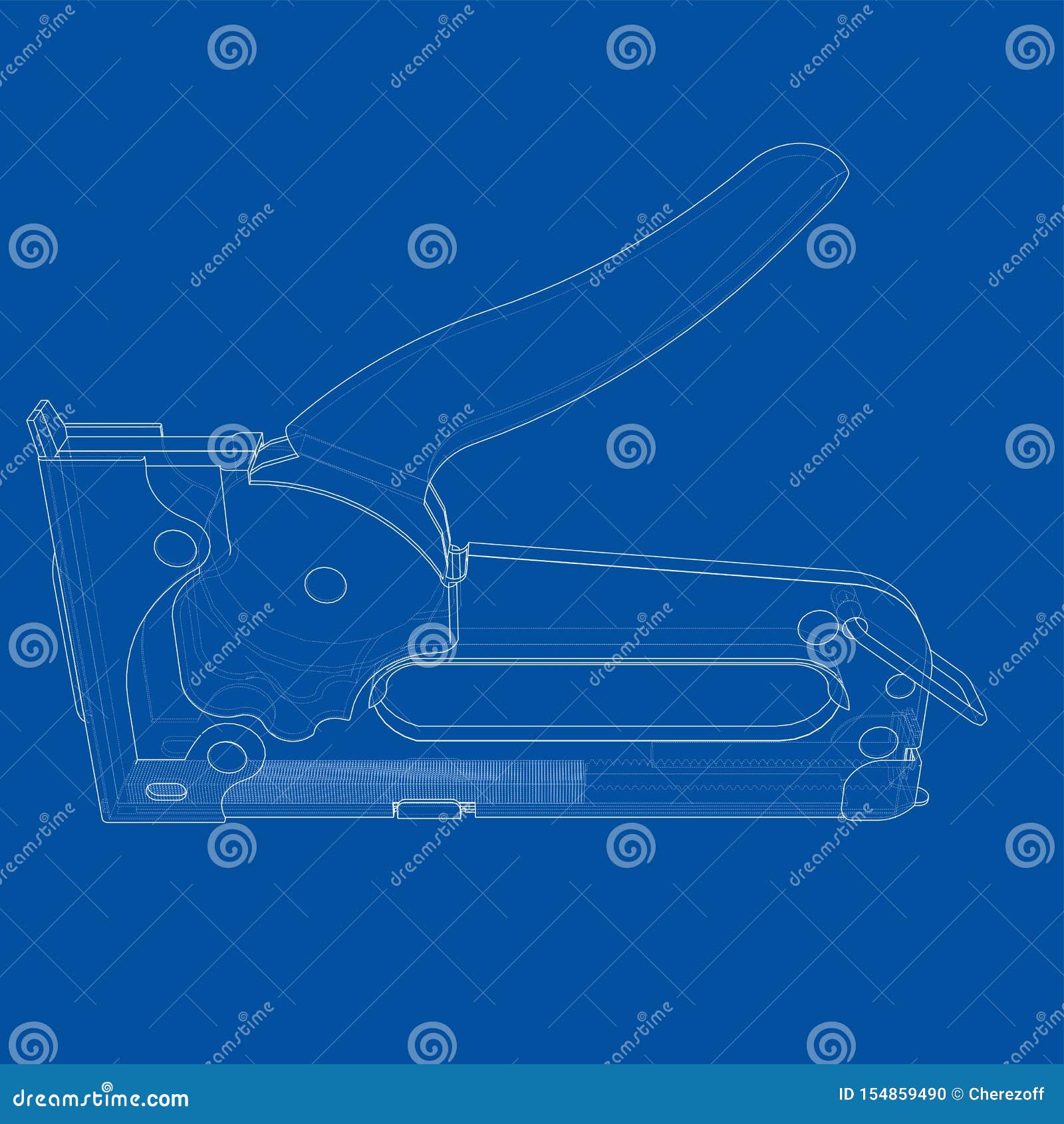 Outline Construction Stapler. Vector Stock Vector - Illustration of ...