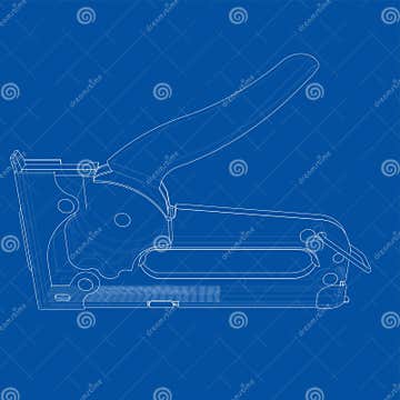 Outline Construction Stapler. Vector Stock Vector - Illustration of ...