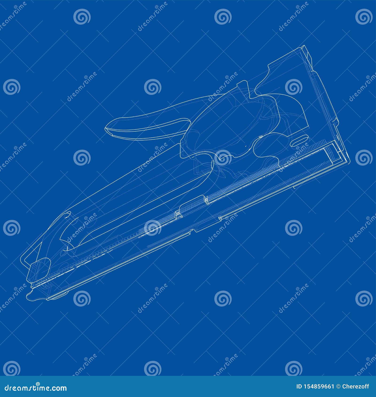 Outline Construction Stapler. Vector Stock Vector - Illustration of ...