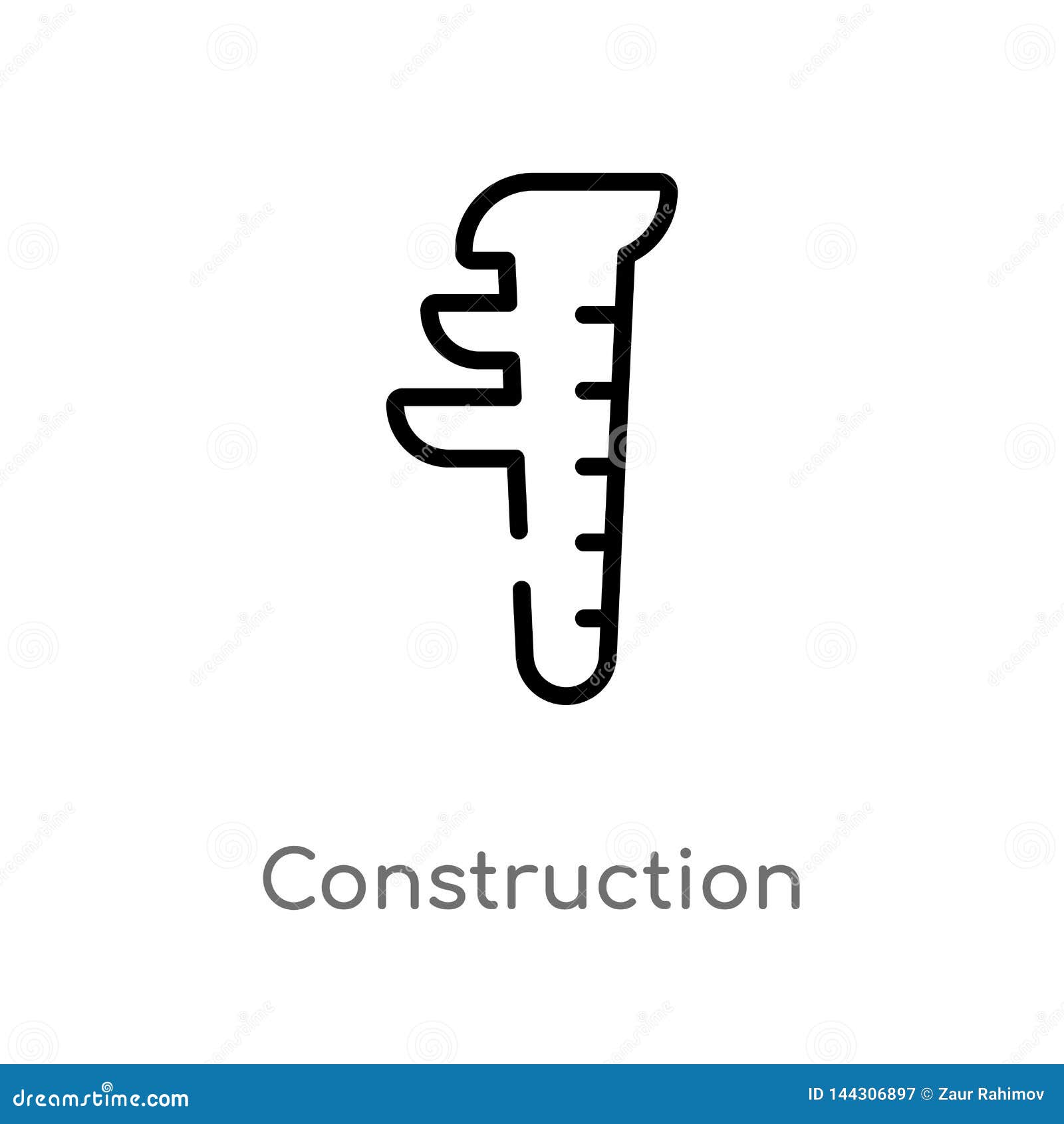 Outline Construction Vector Icon. Isolated Black Simple Line Element ...