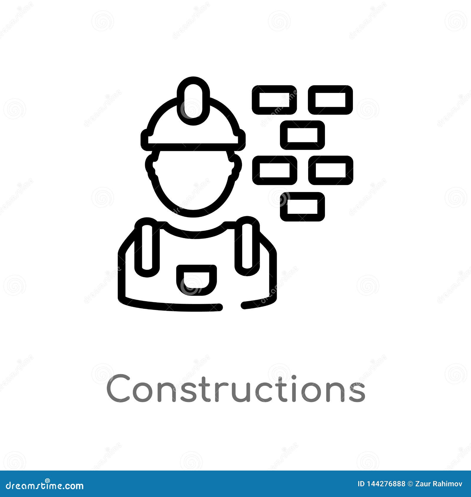 Outline Constructions Vector Icon. Isolated Black Simple Line Element ...