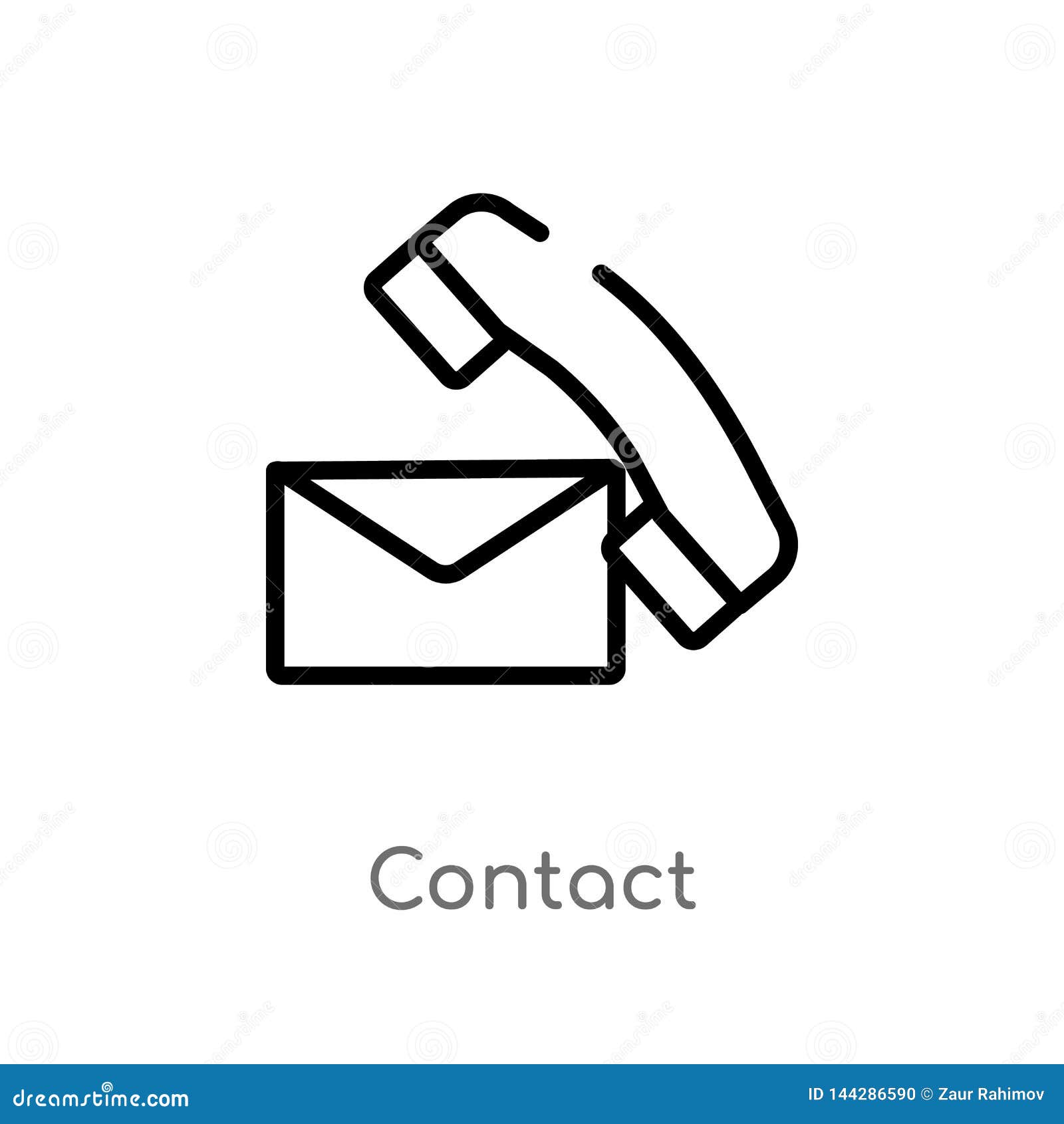 Outline Contact Vector Icon. Isolated Black Simple Line Element ...