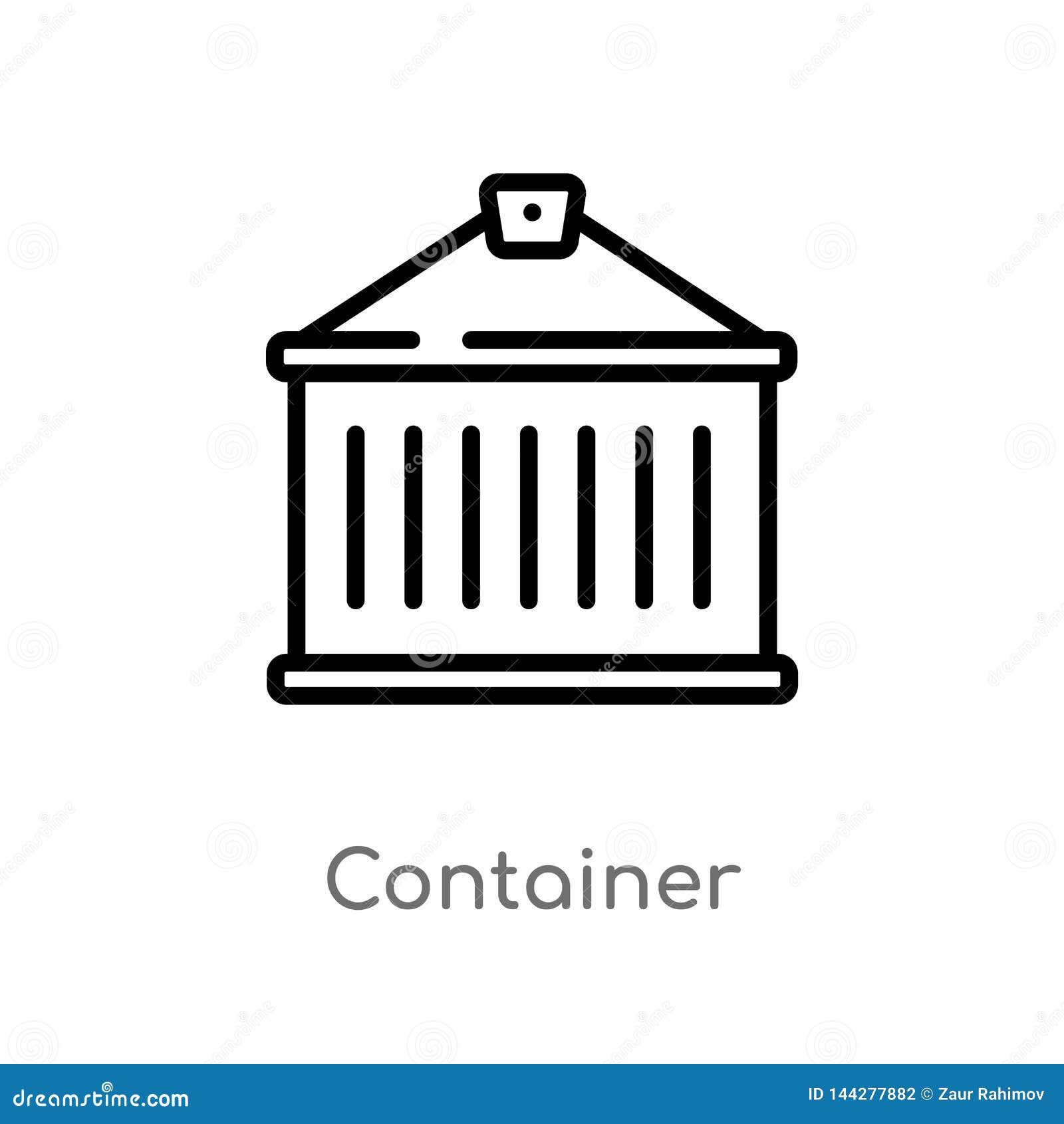 Outline Container Vector Icon. Isolated Black Simple Line Element ...