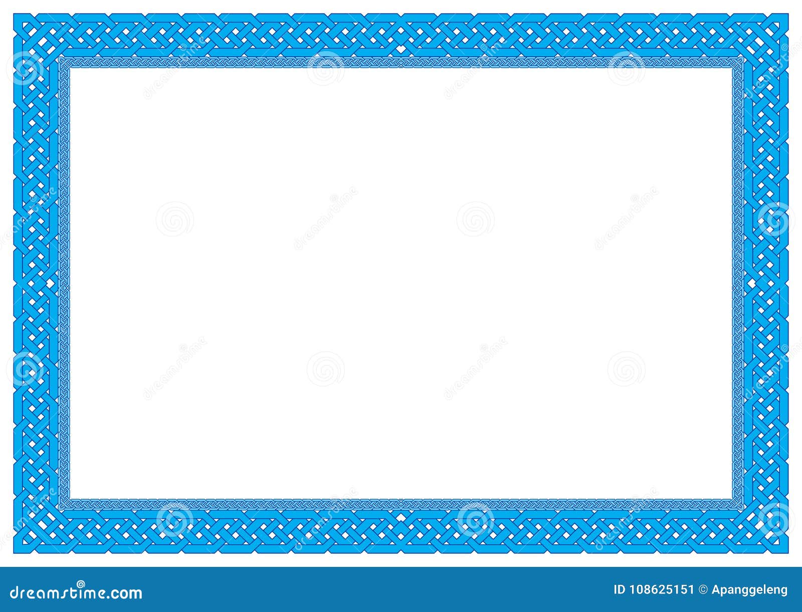 Outline Continuous Border & Frame in Blue Composition Stock Vector ...
