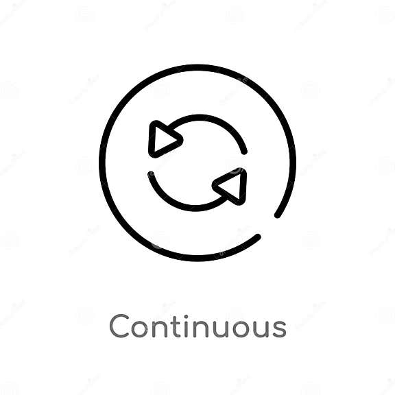 Outline Continuous Vector Icon. Isolated Black Simple Line Element ...