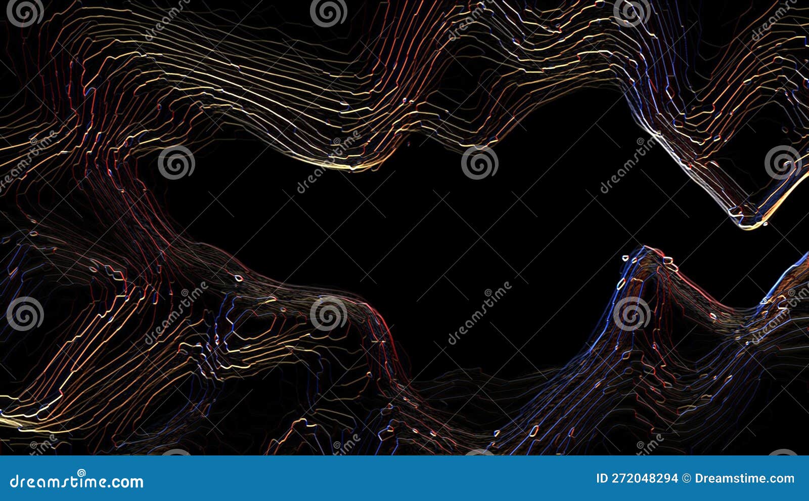 Outline Contour Gradient in Black Background Stock Illustration ...