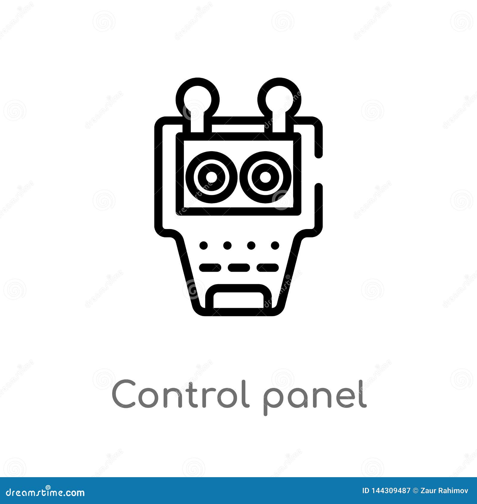 Outline Control Panel Vector Icon. Isolated Black Simple Line Element ...